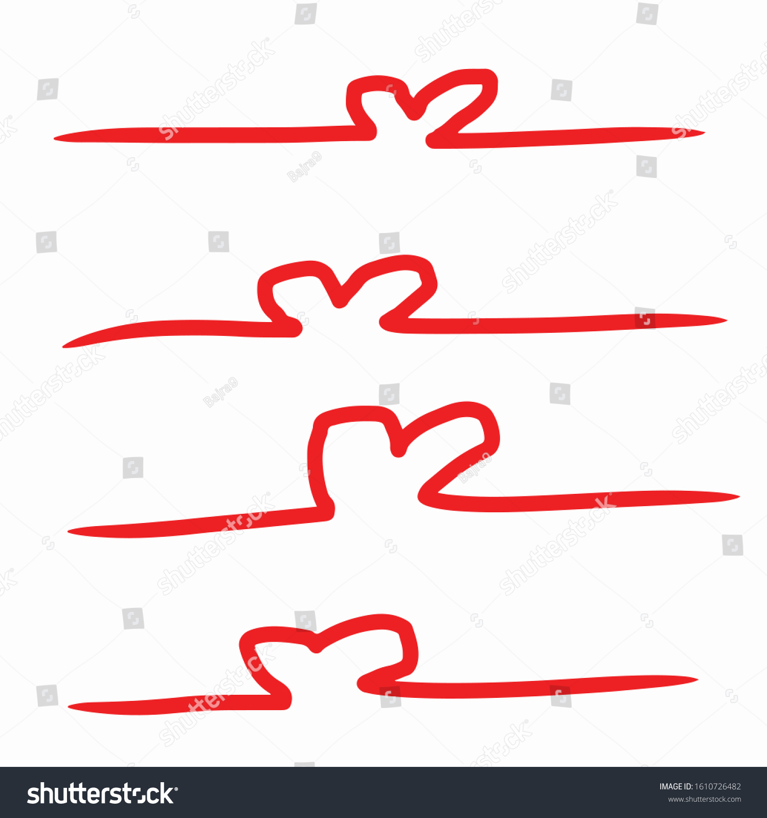 Underlines Set Lines Heart Vector Illustration Stock Vector (Royalty ...