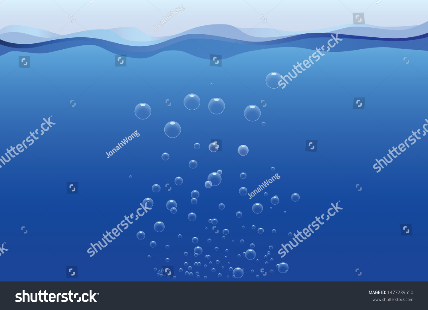 Underwater Surface Line Bubbles Vector Stock Vector (Royalty Free ...