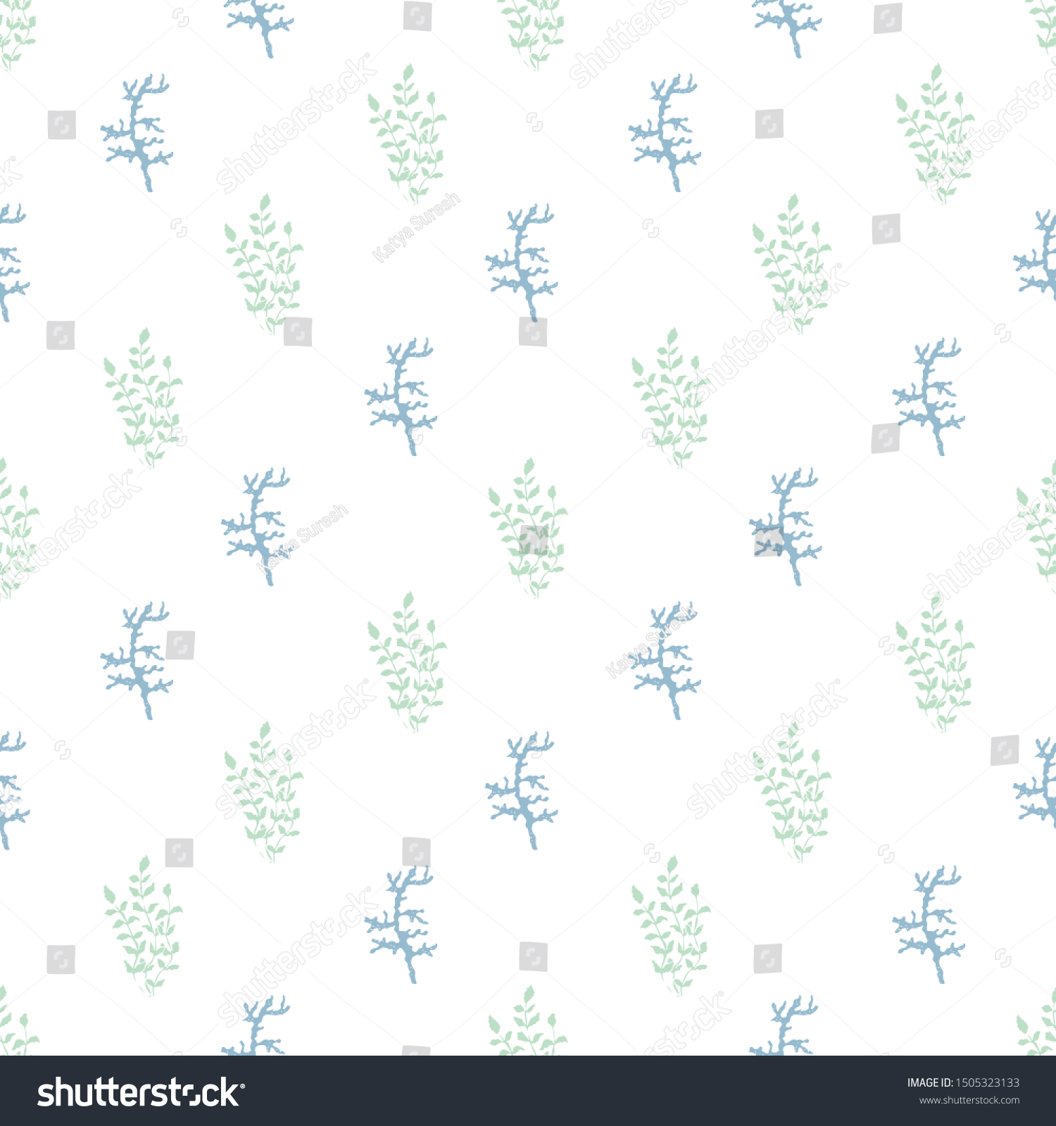 Underwater Seagrass Seamless Pattern Vector Stock Vector (Royalty Free ...