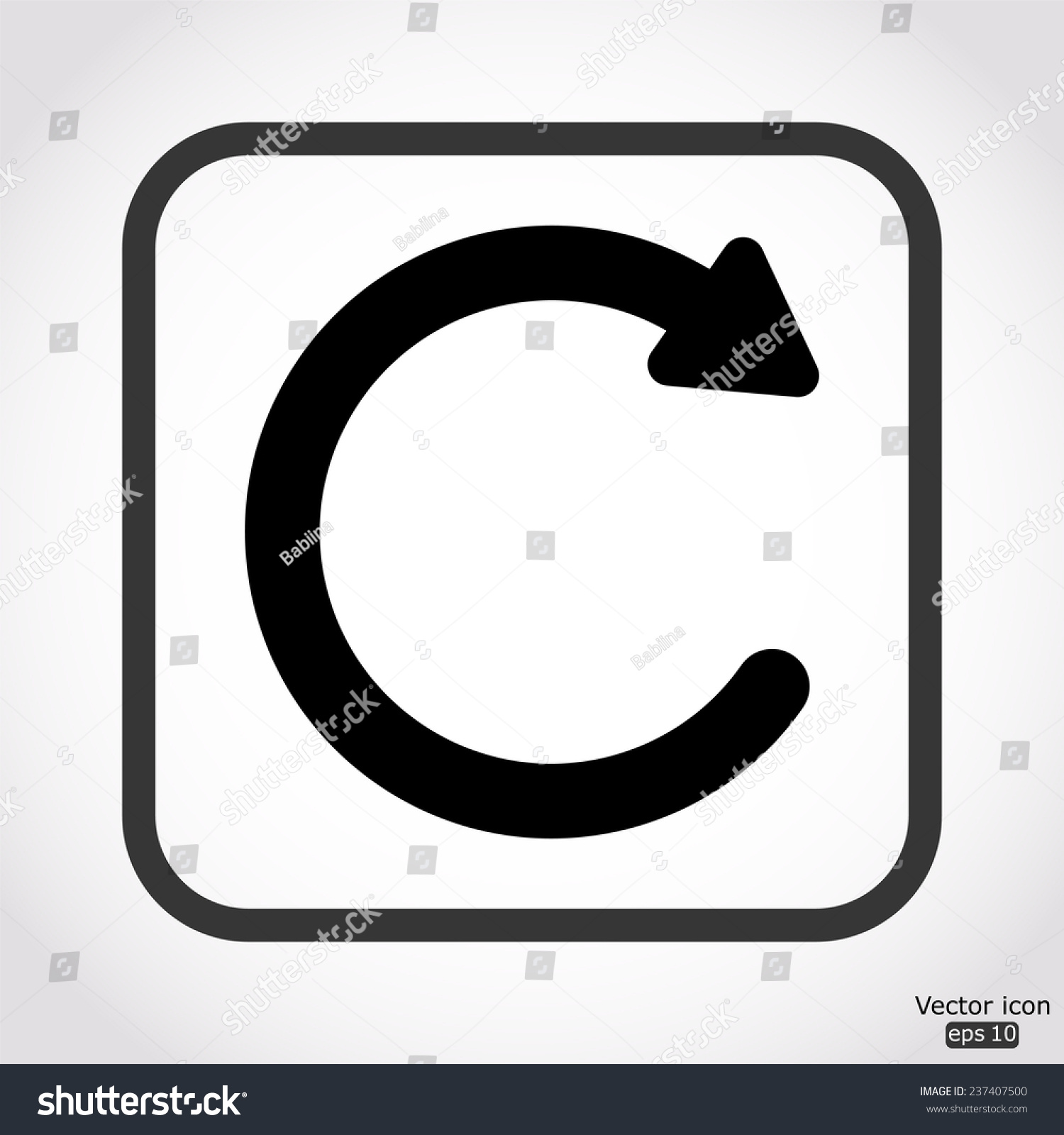 Undo Icon Black Vector Illustration Stock Vector (Royalty Free) 237407500