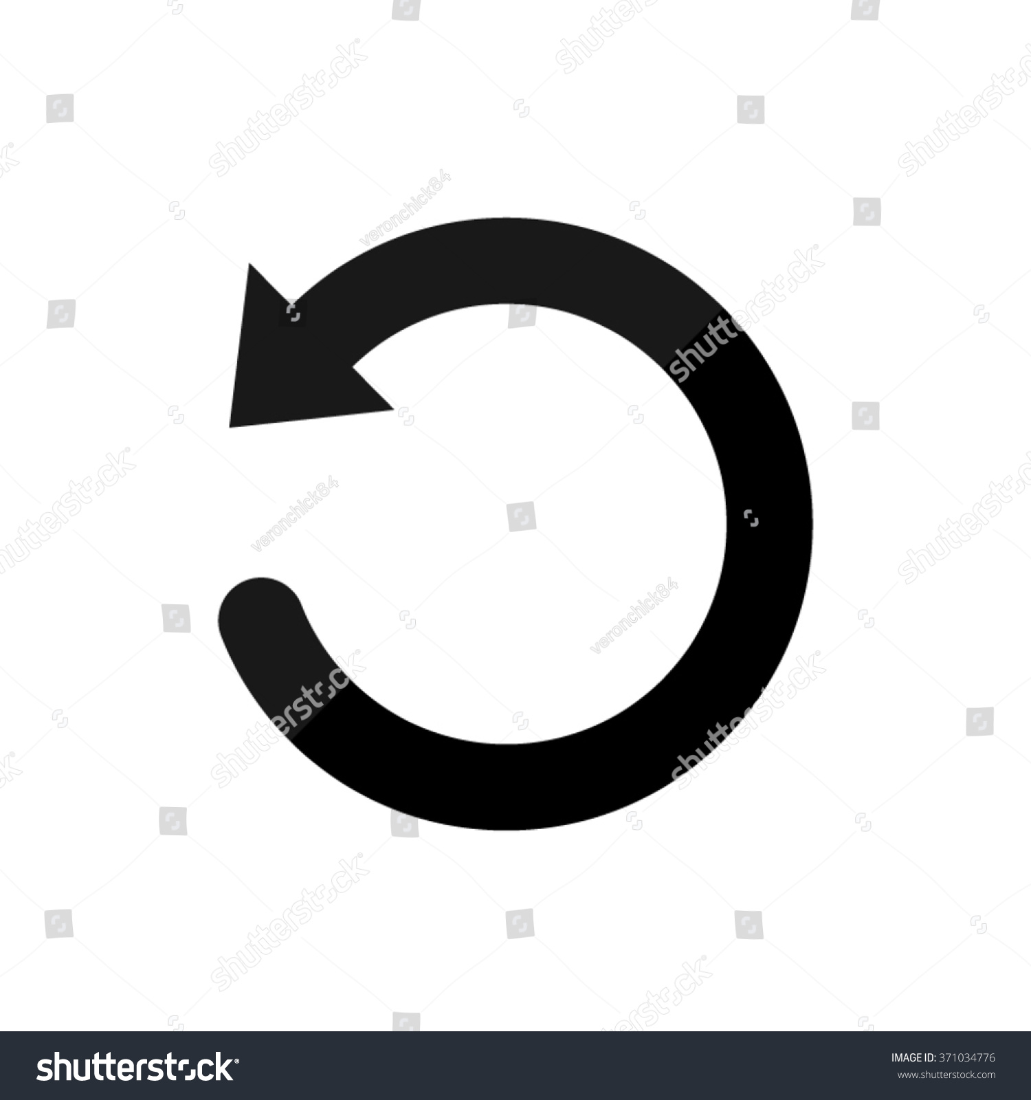 Undo Symbol Black Vector Icon Stock Vector (Royalty Free) 371034776