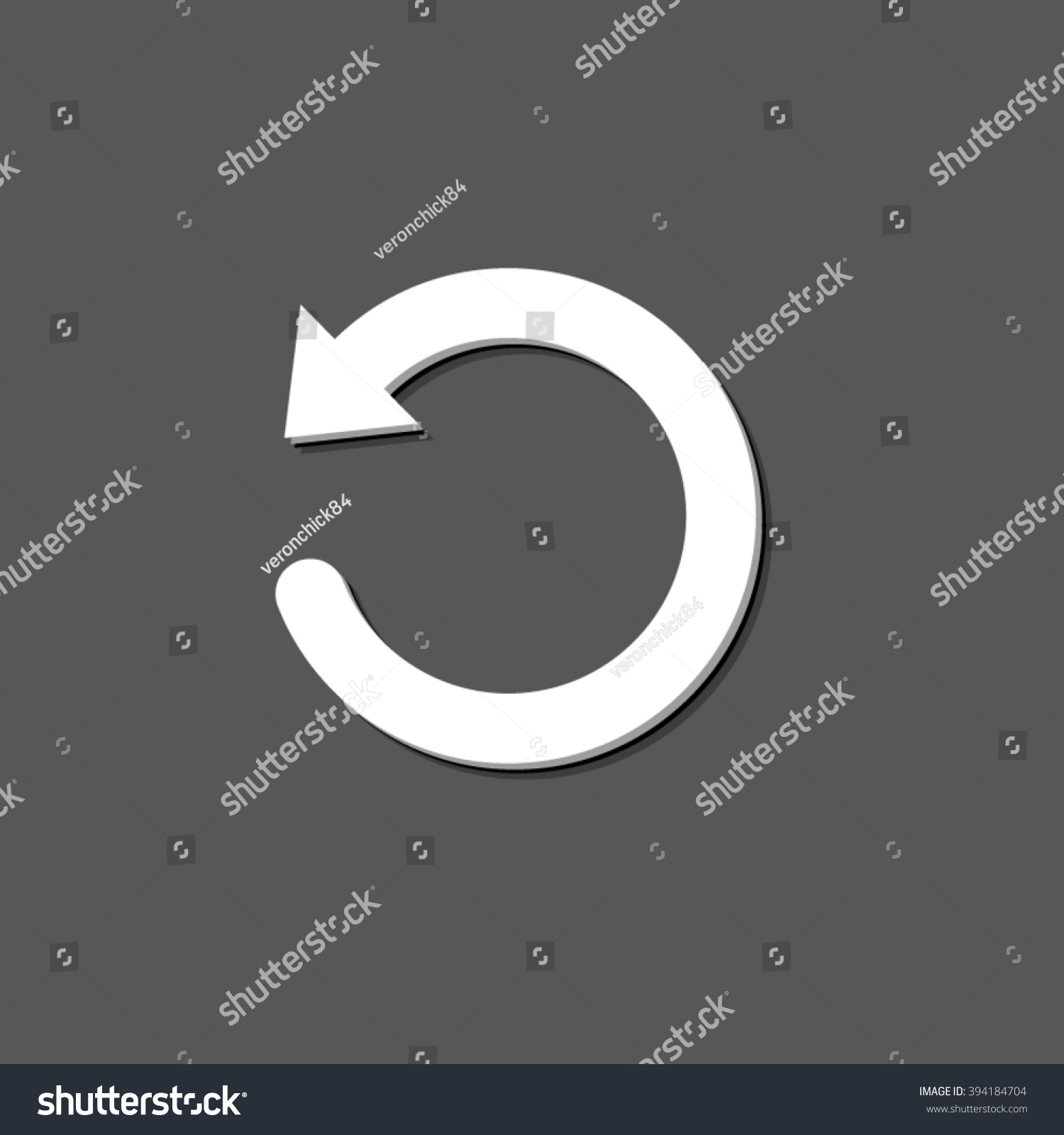 Undo Symbol White Vector Icon Shadow Stock Vector (Royalty Free ...