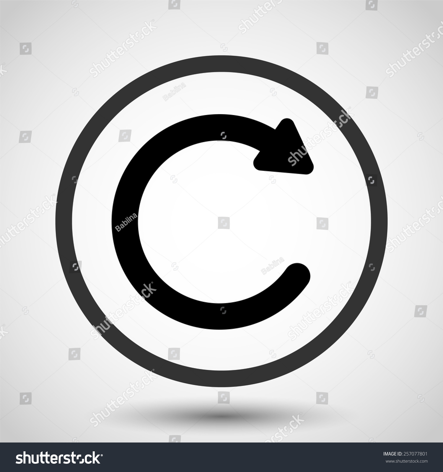 Undo Vector Icon Black Illustration Stock Vector (Royalty Free) 257077801