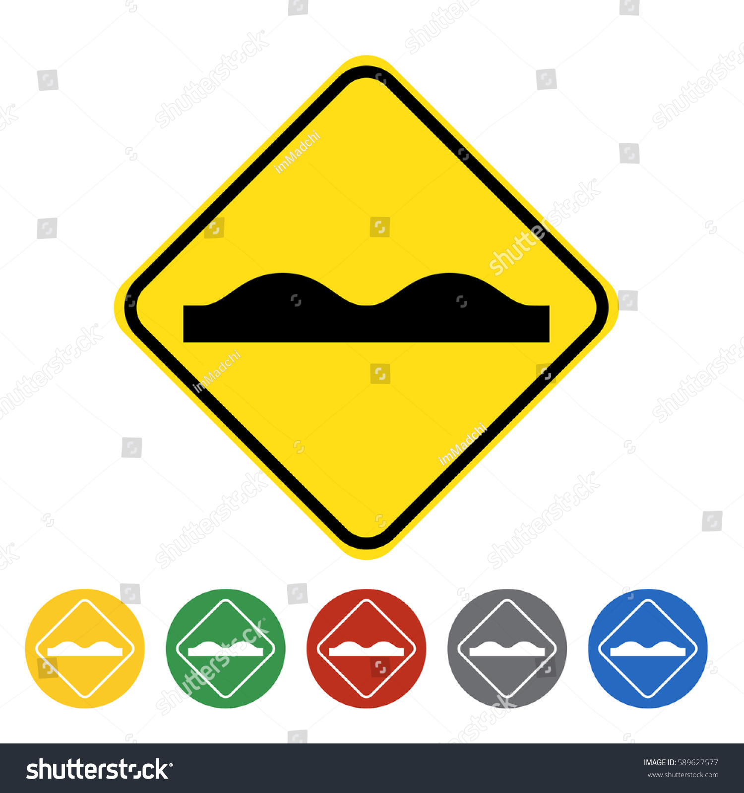 Uneven Road Surface Icon Setvector Illustration Stock Vector (Royalty ...