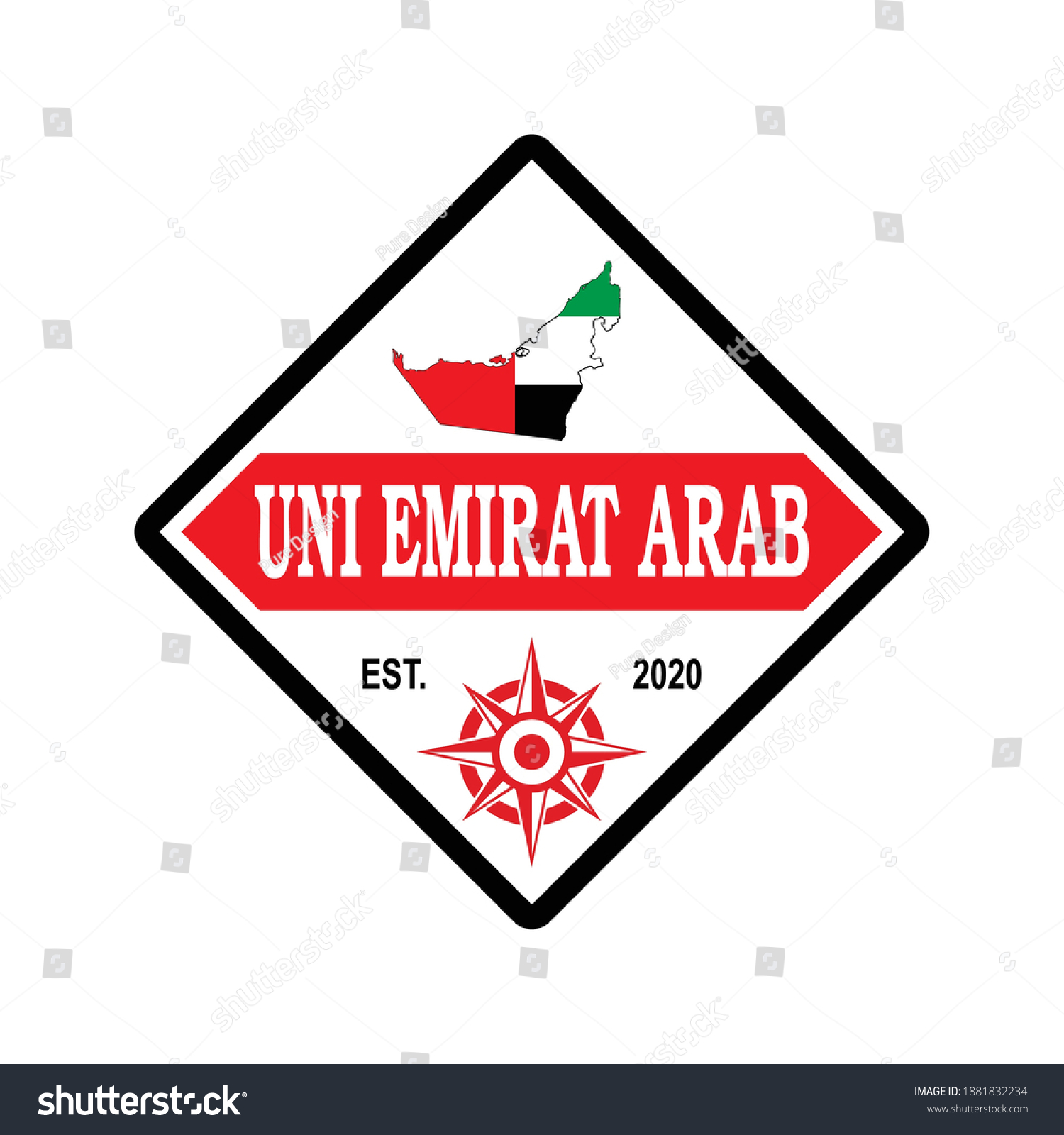 Uni Arab Emirates Map Vector Country Stock Vector (Royalty Free) 1881832234