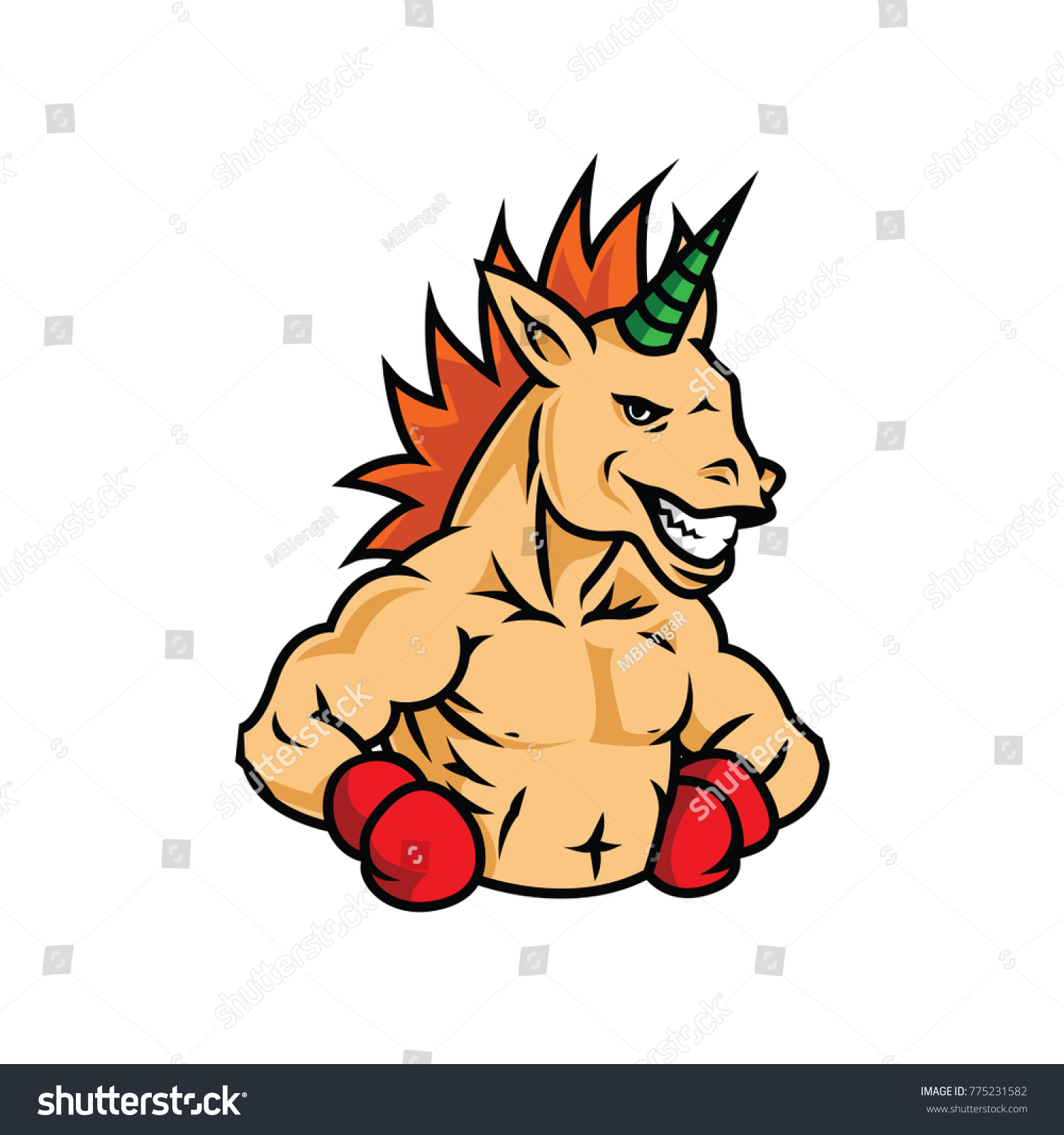 Unicorn Boxing Vector Design Stock Vector (Royalty Free) 775231582