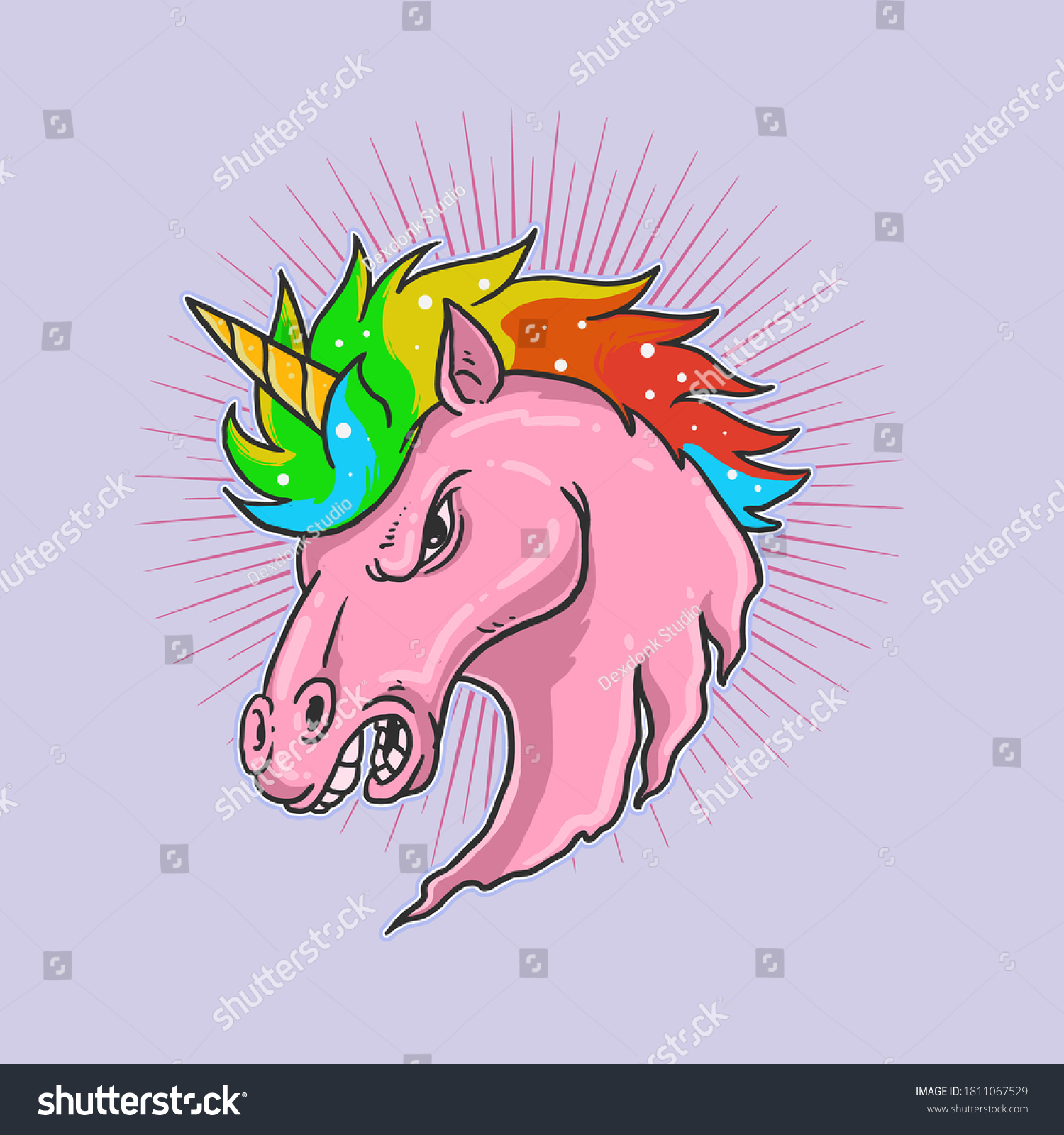Unicorn Head Illustration Vector Graphic Stock Vector (Royalty Free ...