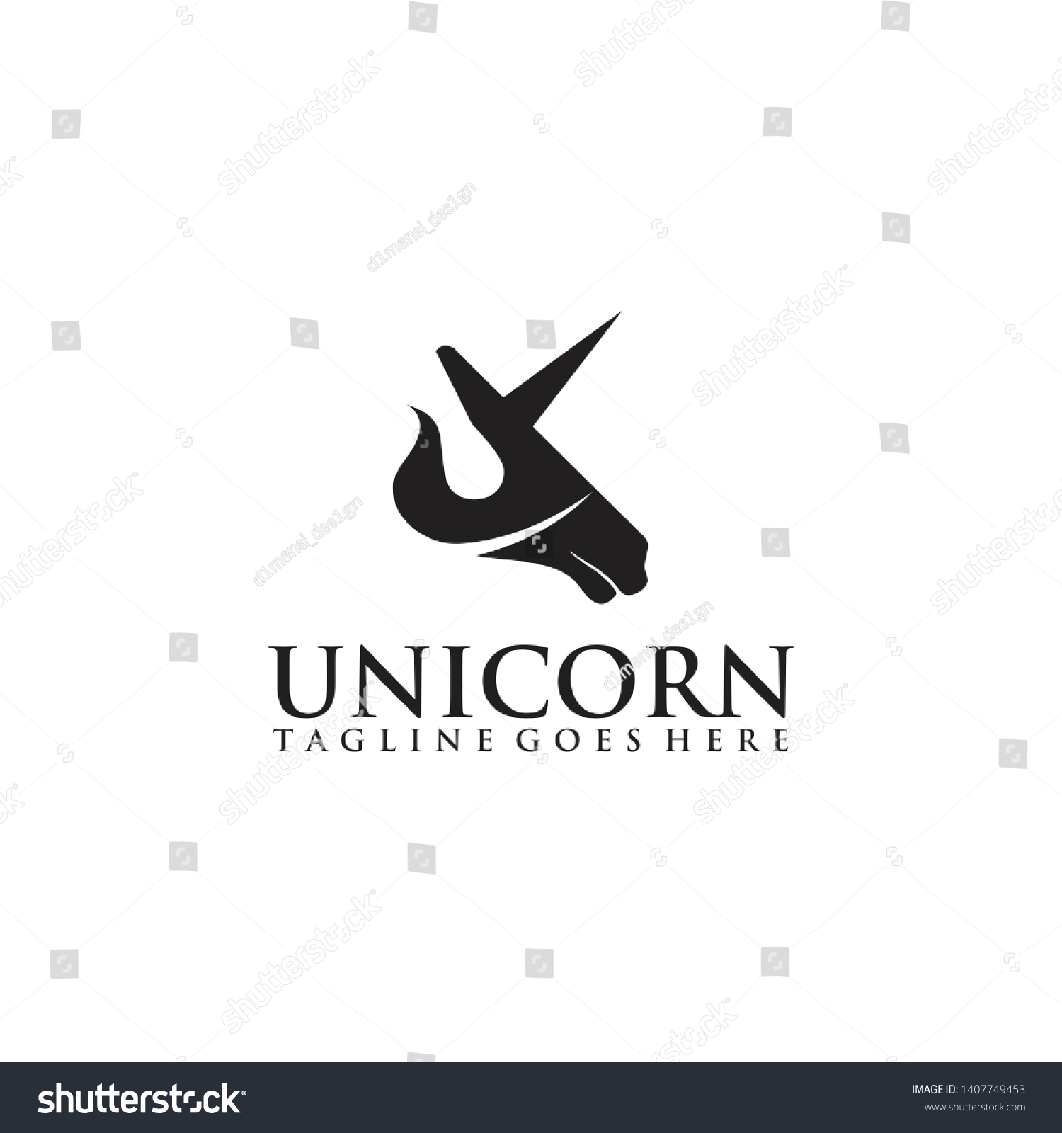 Vektor Stok Unicorn Logo Design Vector Template (Tanpa Royalti ...