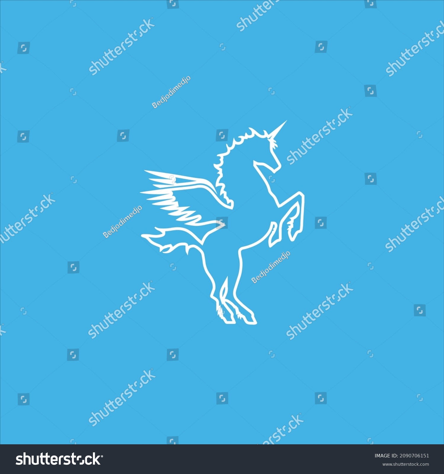 Unicorn Logo Vector Template Line Art Stock Vector (Royalty Free ...