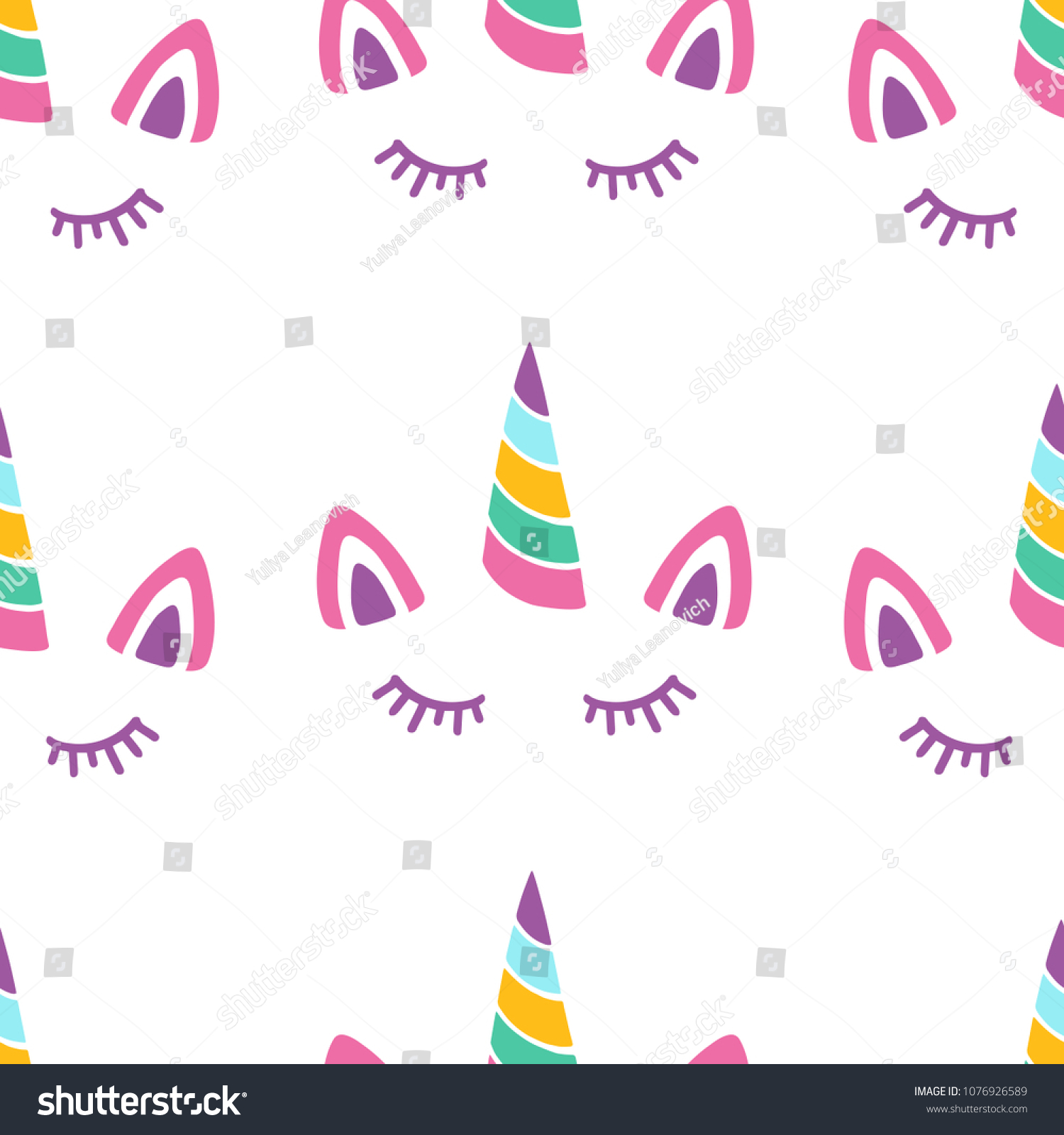 Unicorn Pattern Vector Illustration: เวกเตอร์สต็อก (ปลอดค่าลิขสิทธิ์ ...