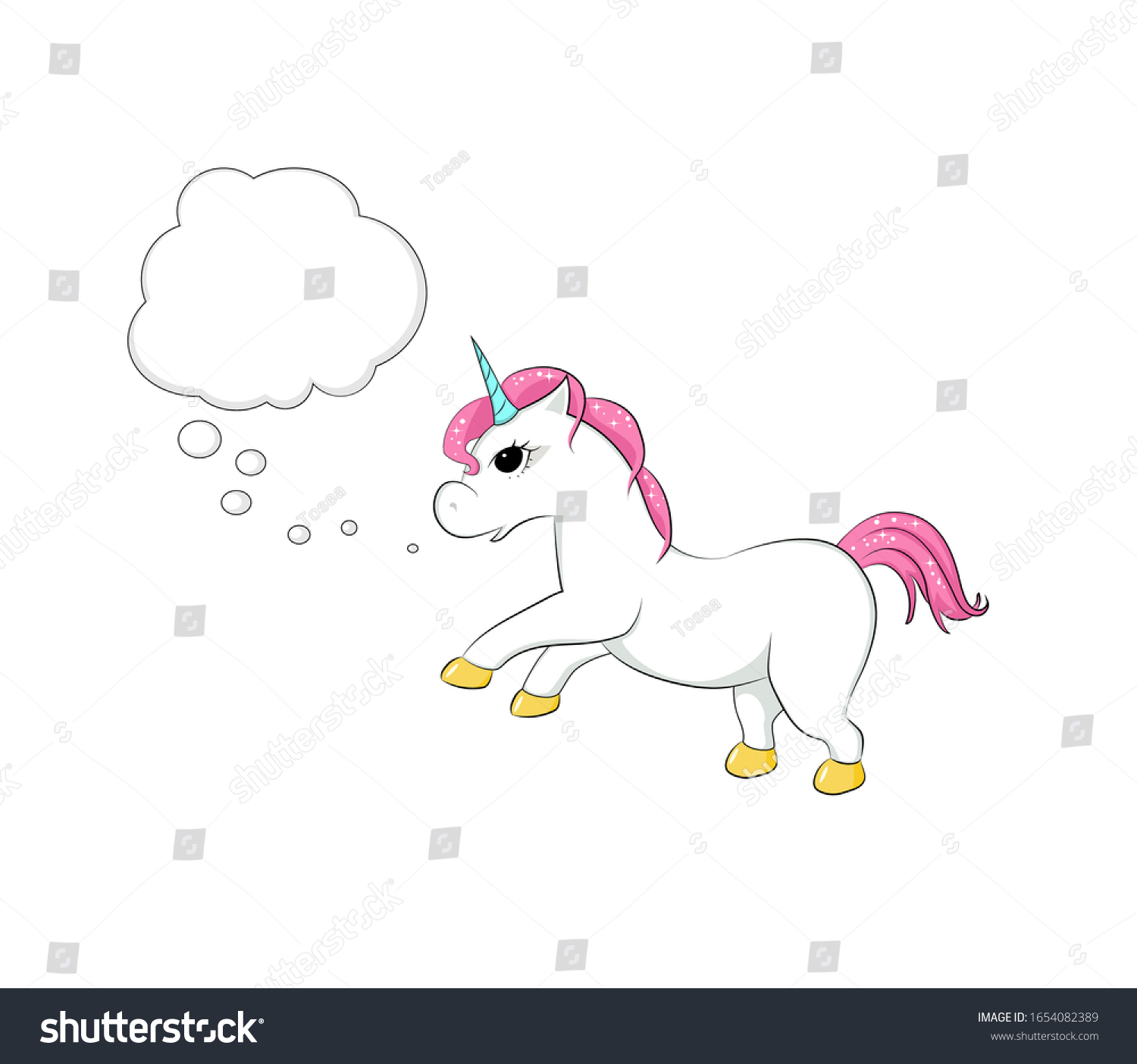 Unicorn Talking Frame Cartoon Vector: เวกเตอร์สต็อก (ปลอดค่าลิขสิทธิ์ ...