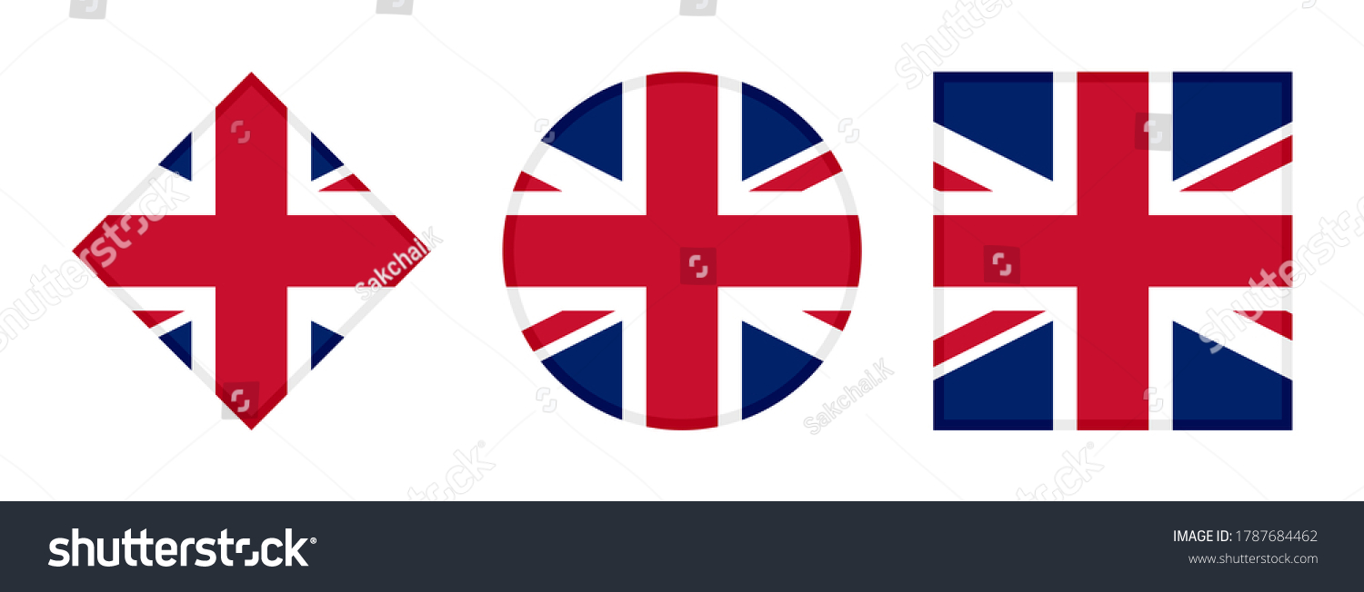 Union Jack Flag Icon Set Stock Vector (Royalty Free) 1787684462