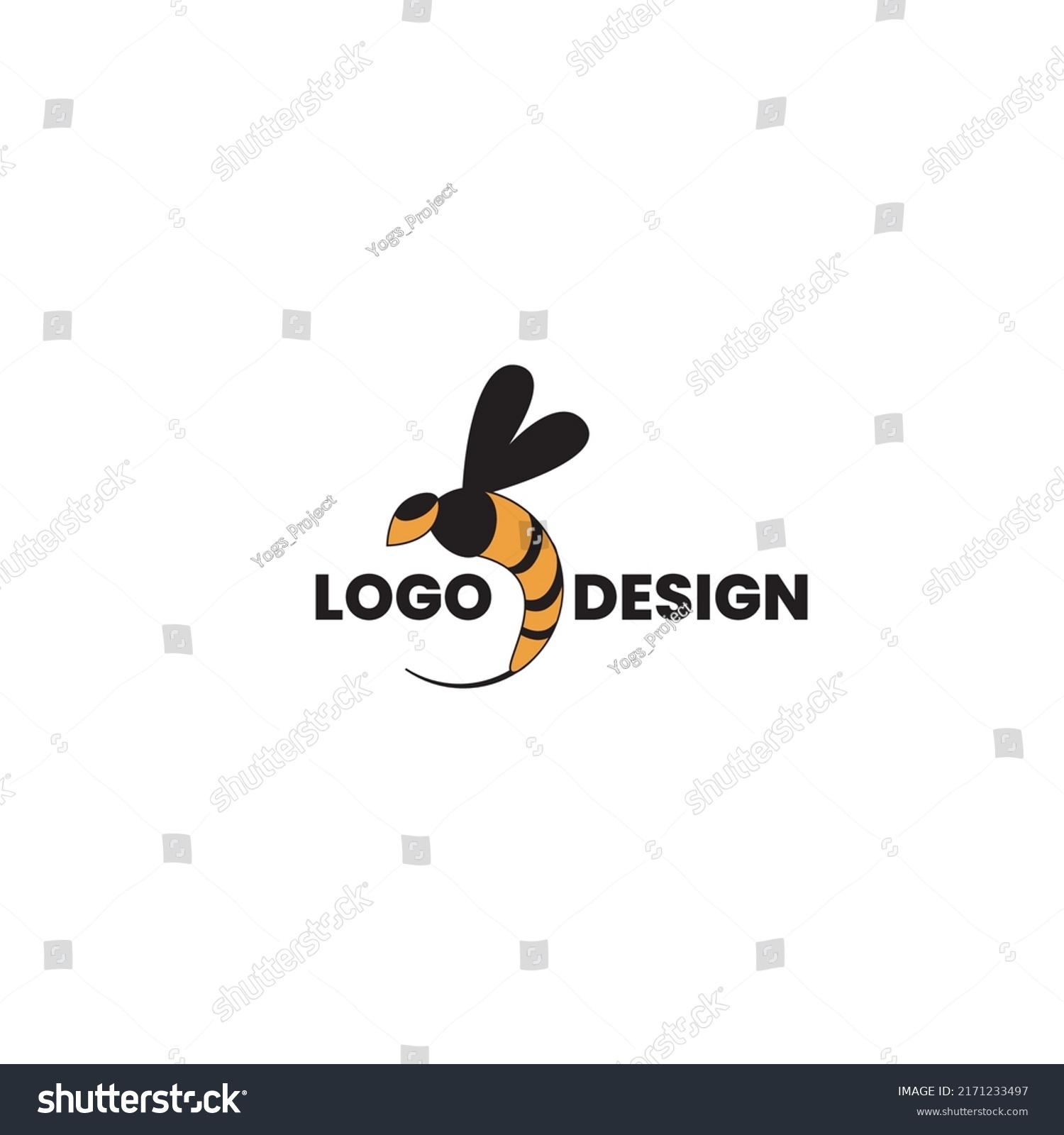 Unique Cool Simple Bee Logo Stock Vector (Royalty Free) 2171233497 ...