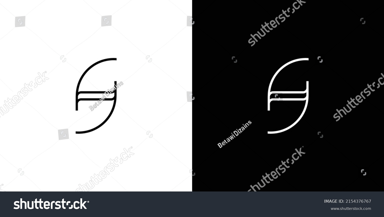 Unique Modern Letter Sh Initials Logo Stock Vector (Royalty Free ...