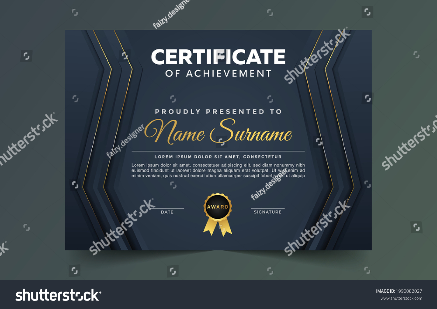 Unique Professional Certificate Template Stock Vector (Royalty Free ...