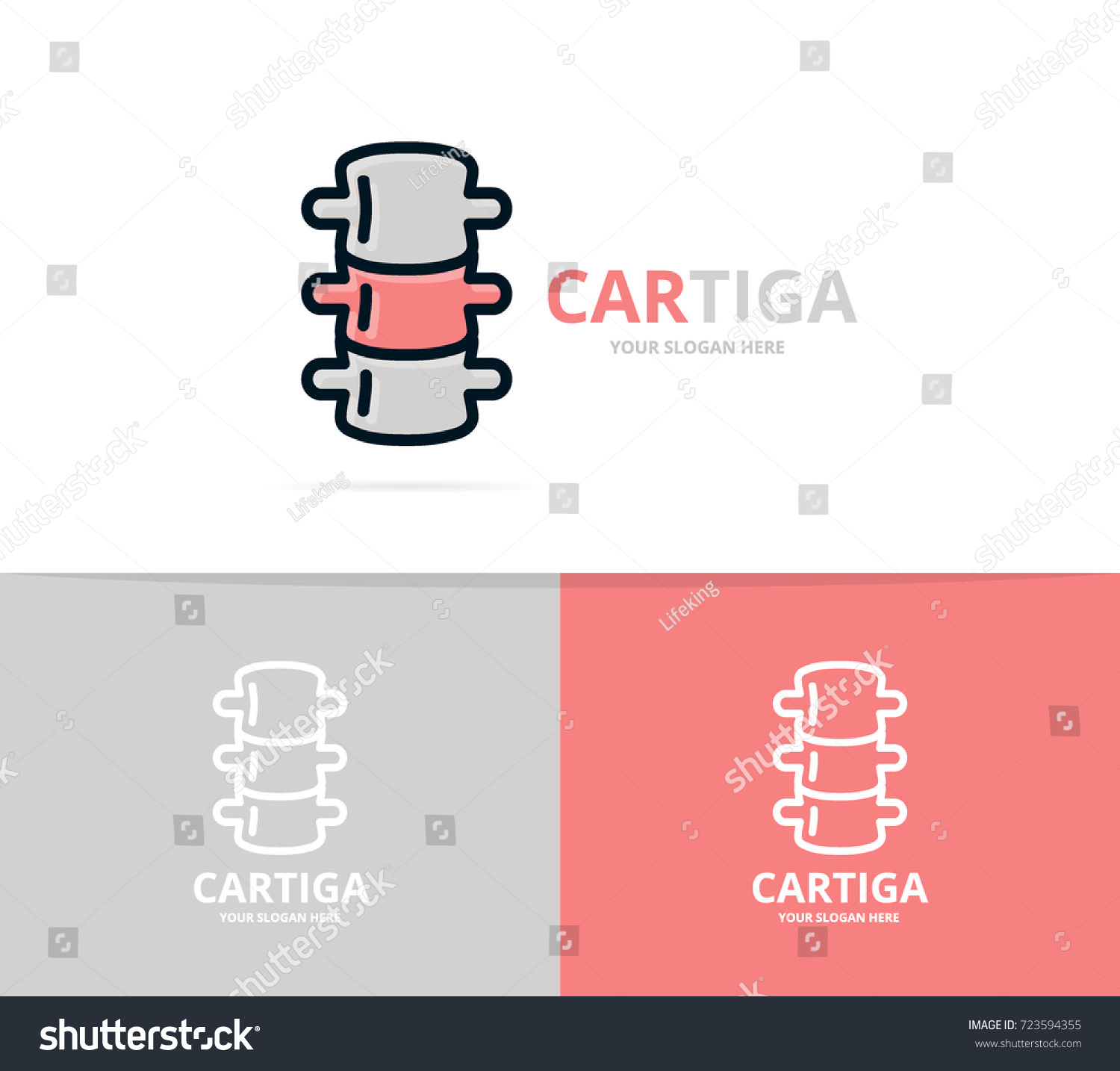 Unique Backbone Spine Logo Design Template Stock Vector (Royalty Free ...