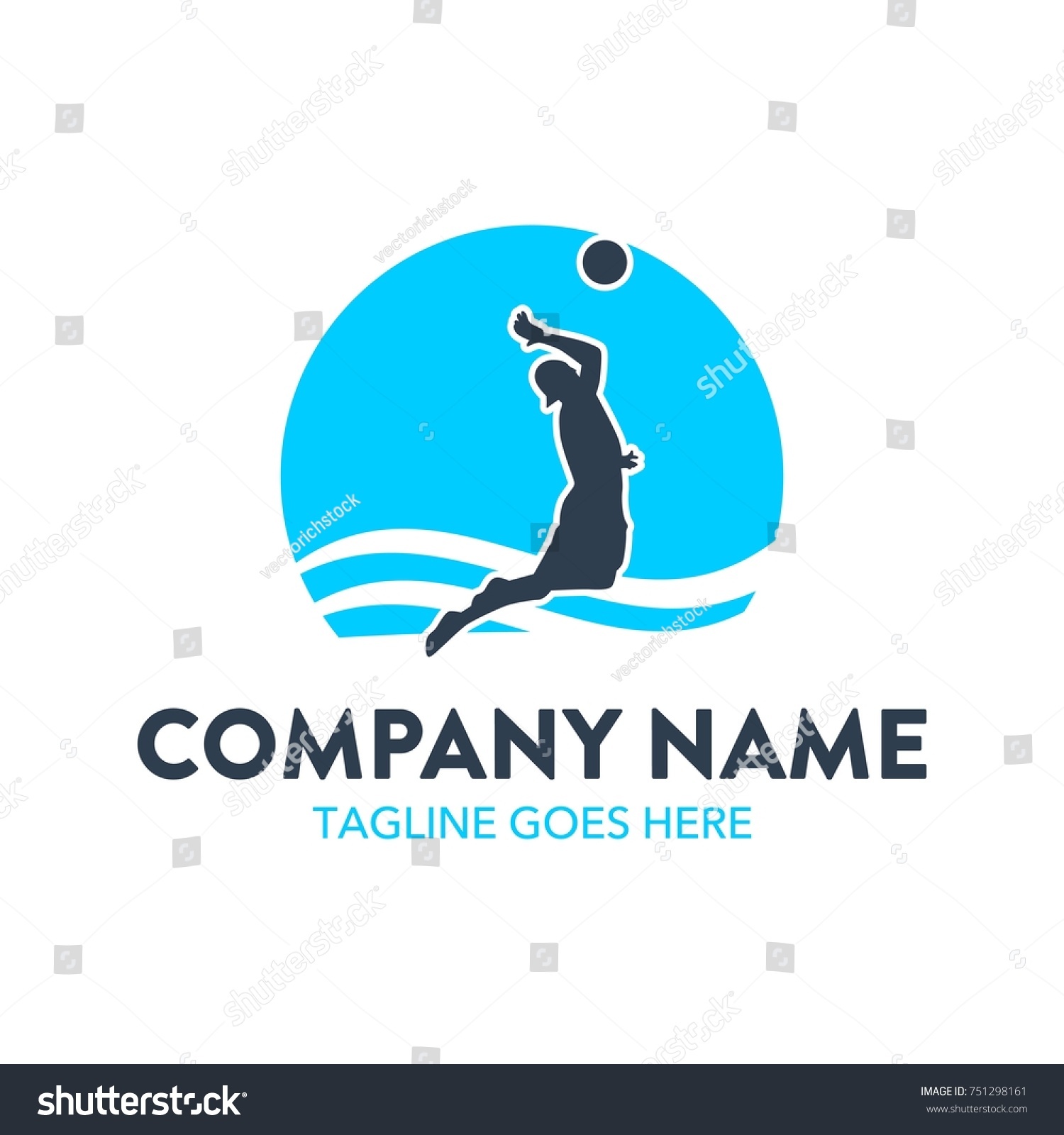 Unique Beach Volleyball Logo Stock Vector (Royalty Free) 751298161 ...