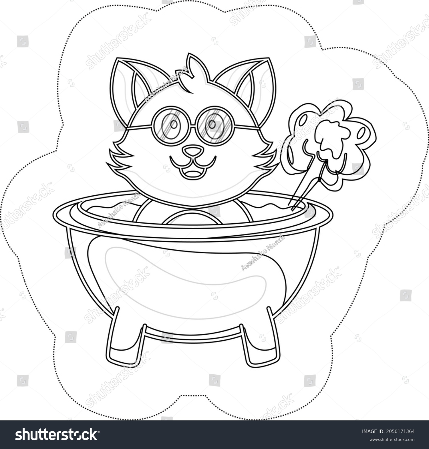Unique Cat Vector Coloring Pages Stock Vector (Royalty Free) 2050171364 ...