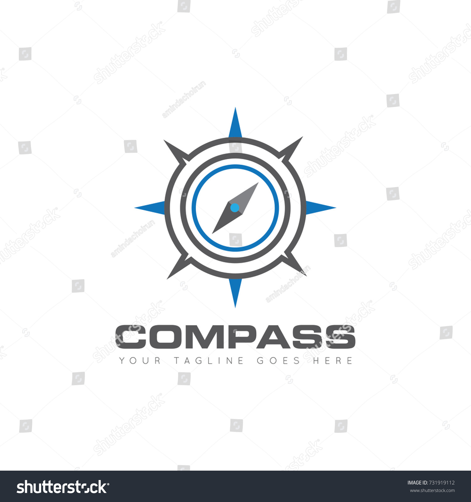 Unique Compass Logo Design Stock Vector (Royalty Free) 731919112 ...
