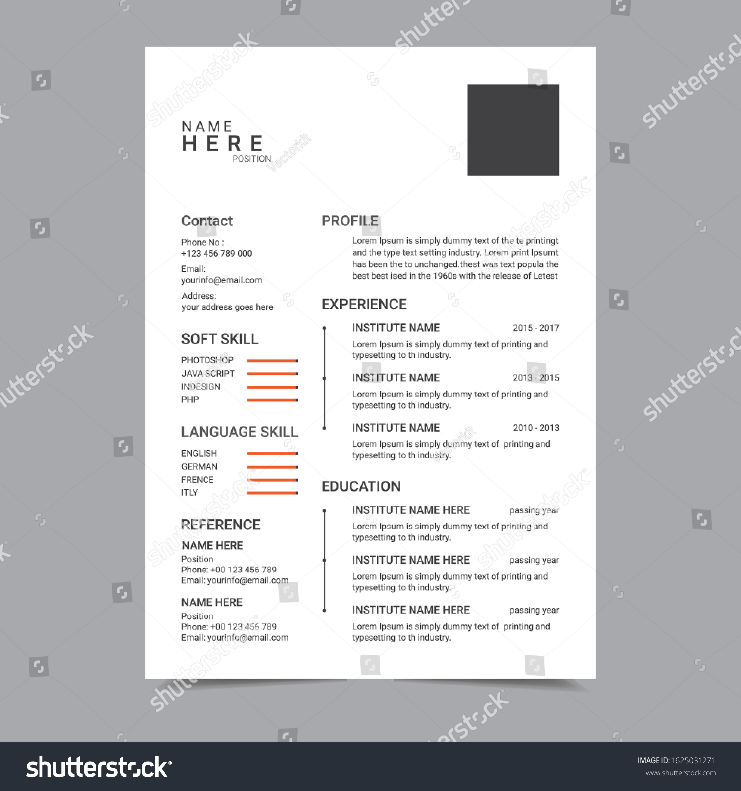 Unique Cv Resume Template Design Vector Stock Vector (Royalty Free ...
