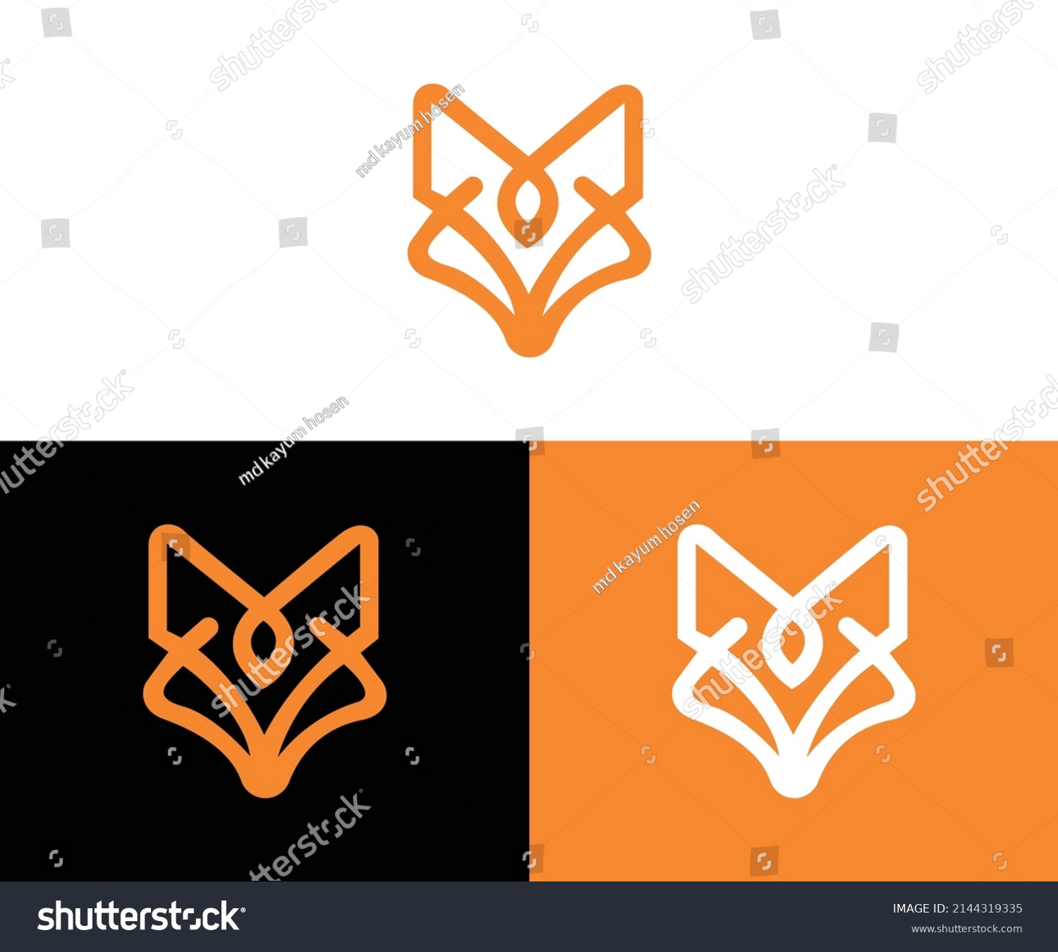 Unique Fox Logo Fox Illustration Vector Stock Vector (Royalty Free ...