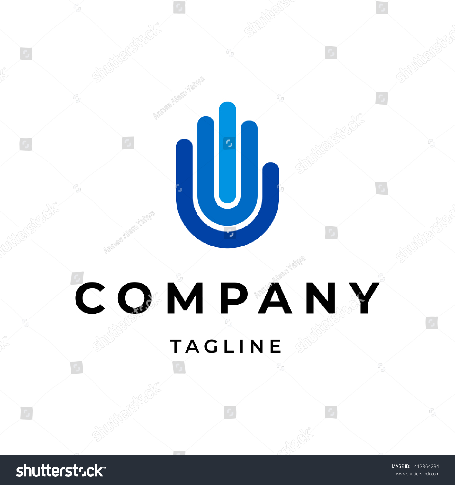 Unique Hand Logo Design Template Stock Vector (Royalty Free) 1412864234 ...