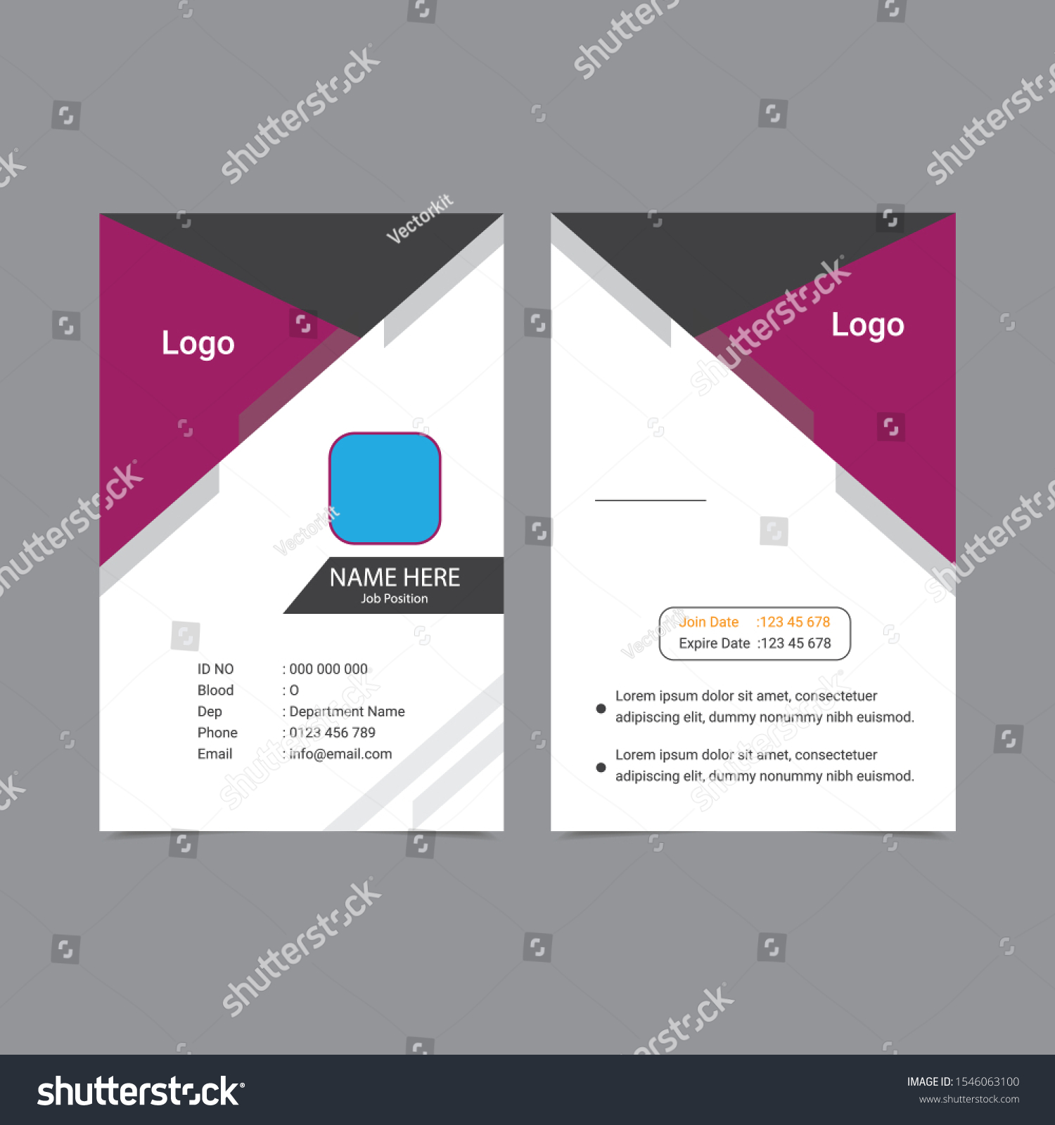 Unique Id Card Template Design: vetor stock (livre de direitos ...