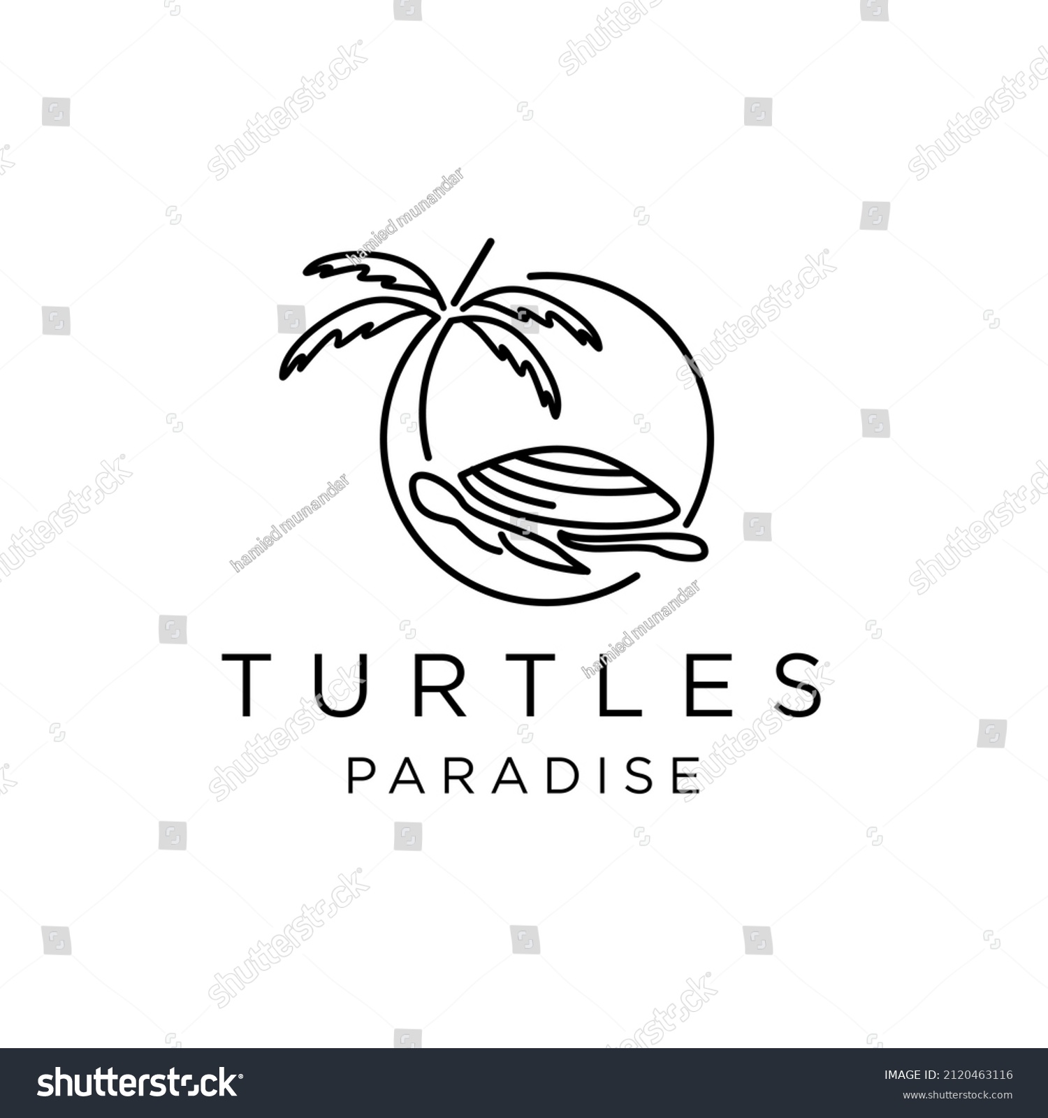 Unique Logo About Turtle Palm Tree Stock Vector (Royalty Free ...