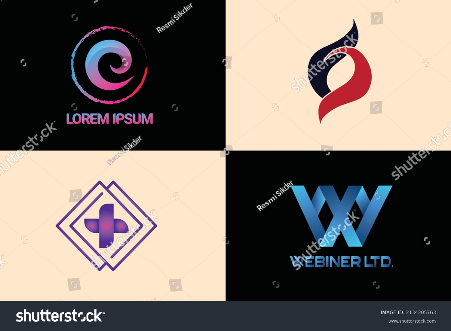 Unique Logo Icon Design Template Stock Vector (Royalty Free) 2134205763 ...