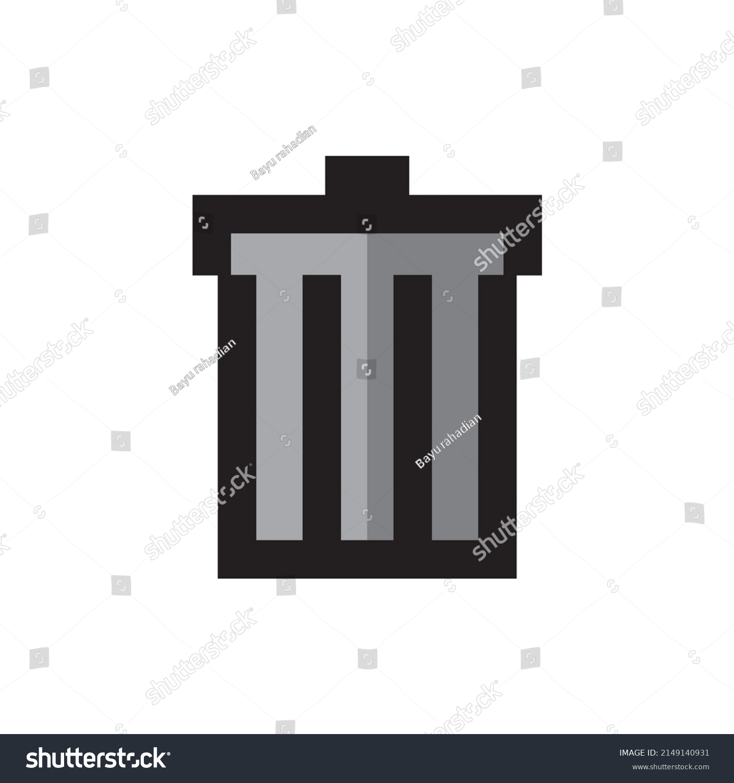 Unique Logo Trash Can Transparent Background Stock Vector (Royalty Free ...