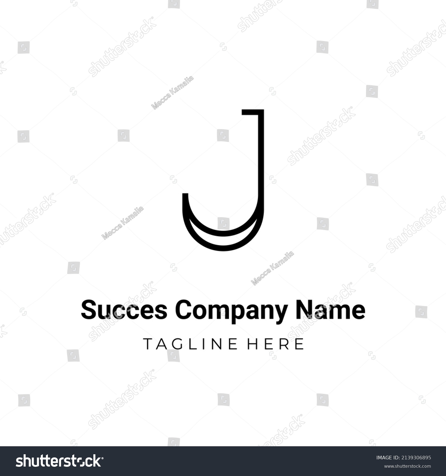 Unique Modern Geometric Creative Elegant Letter Stock Vector (Royalty ...