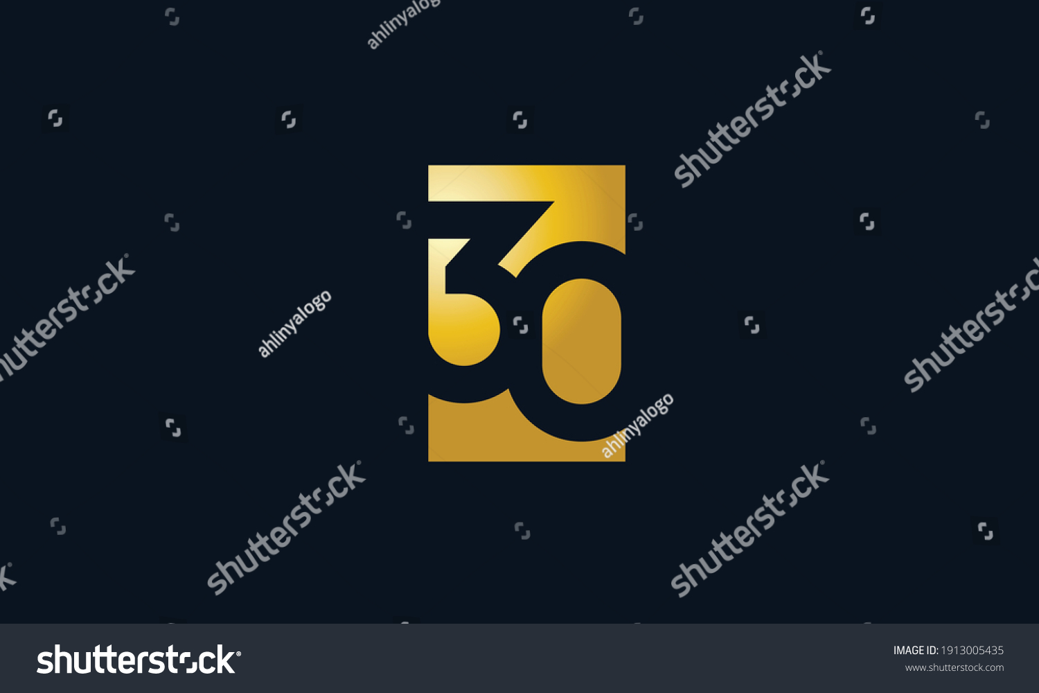 Unique Modern Number 30 Logo Stock Vector (Royalty Free) 1913005435 ...