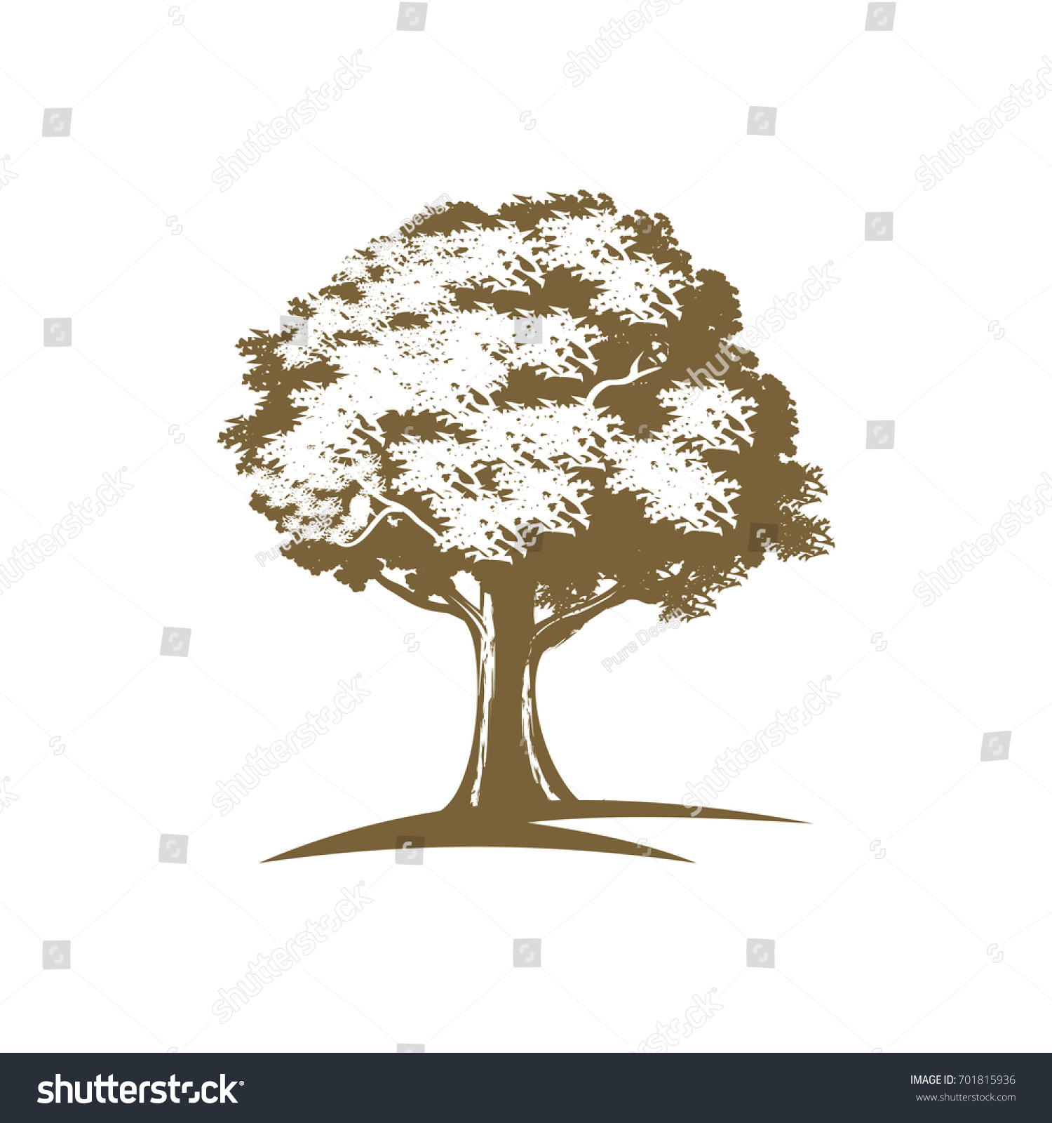 Unique Oak Tree Logo Oak Tree: vector de stock (libre de regalías ...