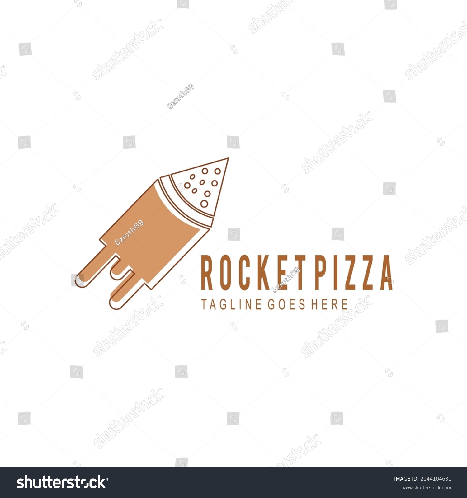 Unique Rocket Pizza Logo Design Stock Vector (Royalty Free) 2144104631 ...