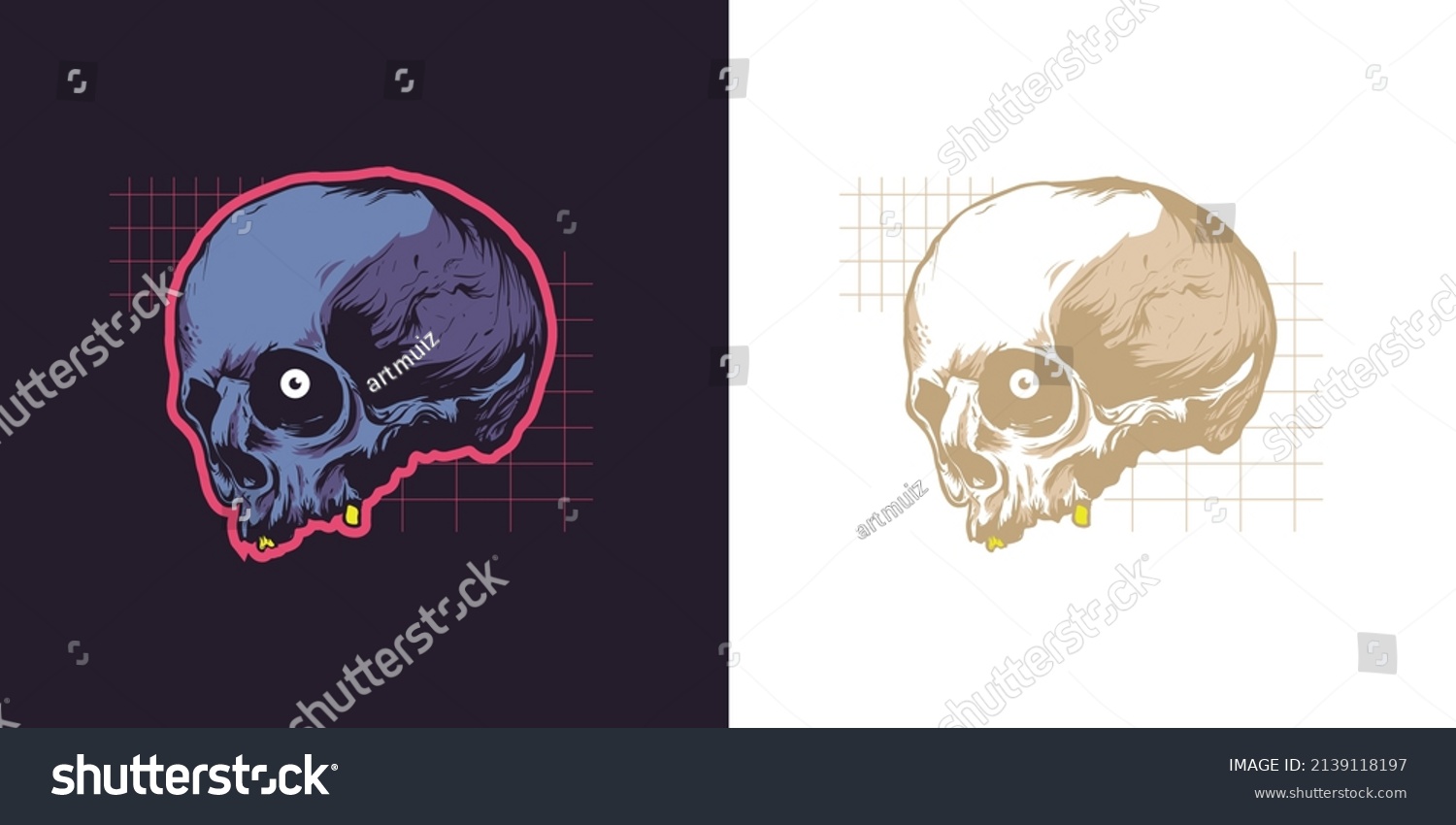 Unique Skull One Eye Stock Vector (Royalty Free) 2139118197 | Shutterstock