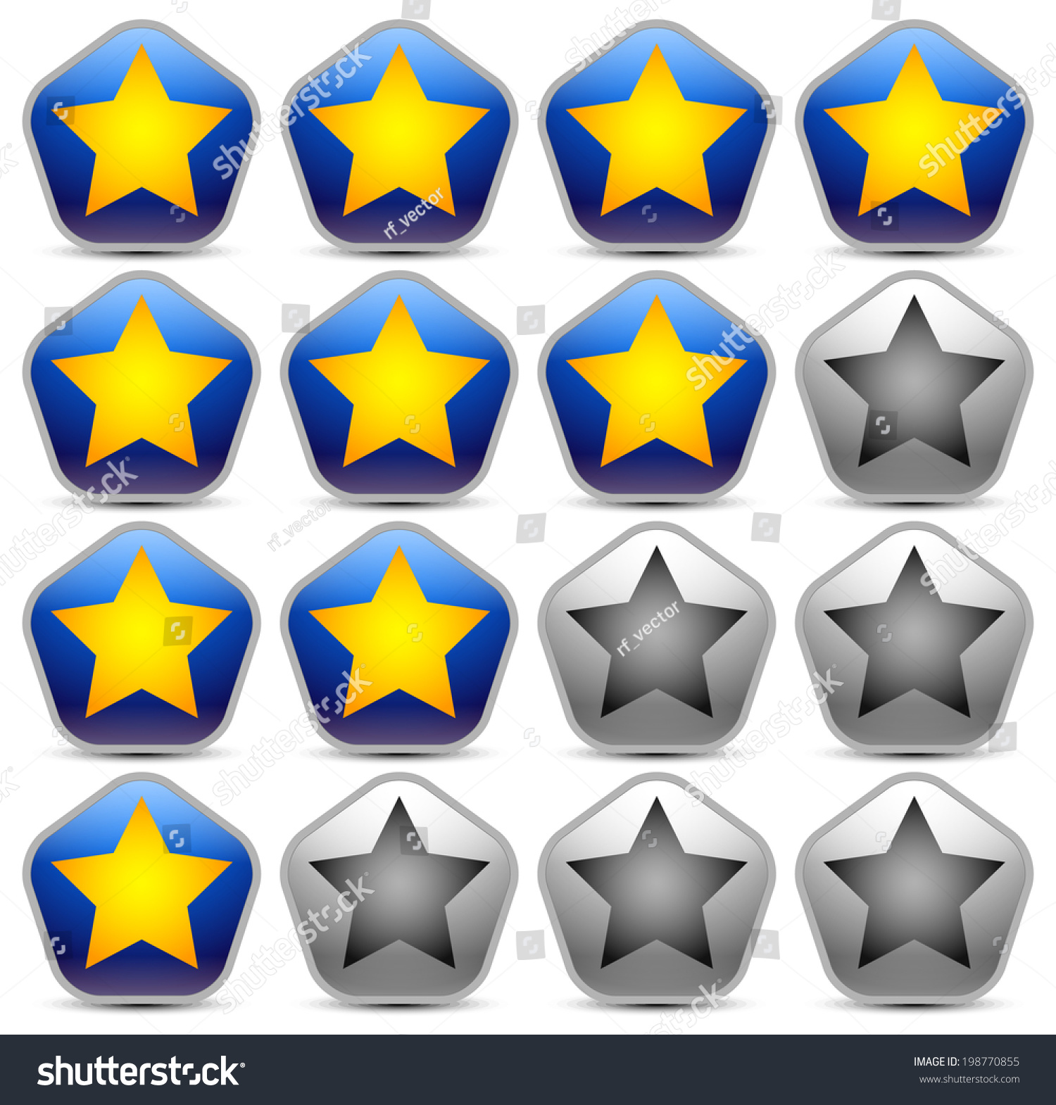 Unique Star Rating Stock Vector (Royalty Free) 198770855 | Shutterstock