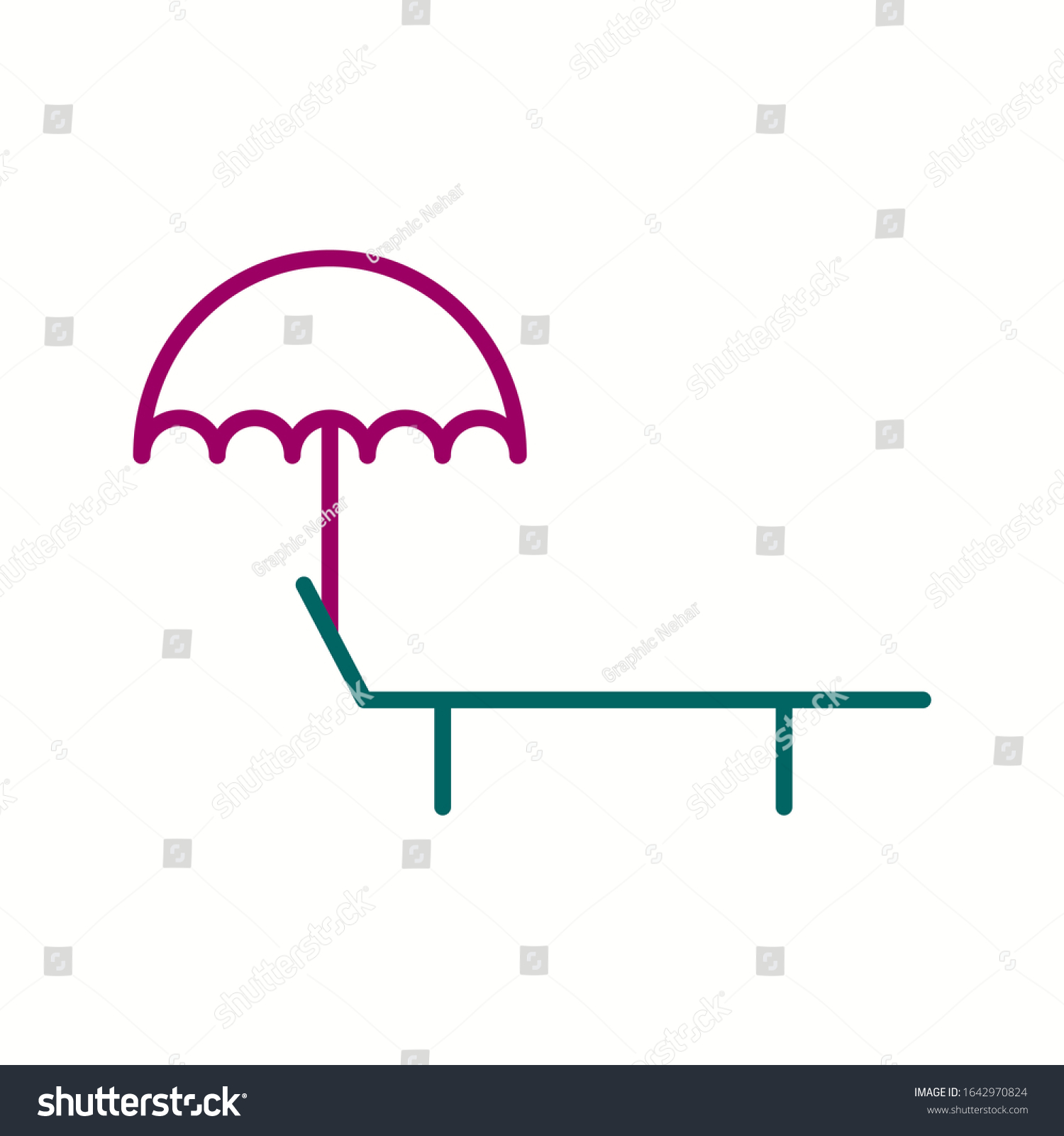 Unique Sunbathing Chair Vector Line Icon Stock Vector (Royalty Free ...