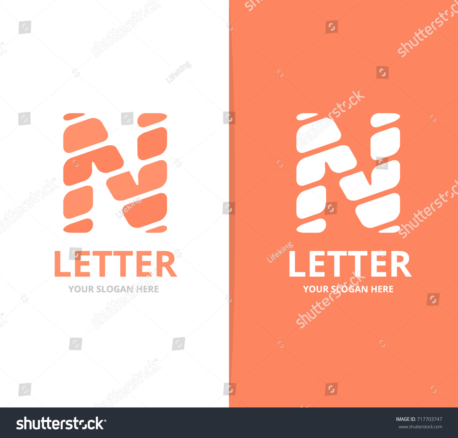 Unique Vector Letter N Logo Design Stock Vector (Royalty Free) 717703747