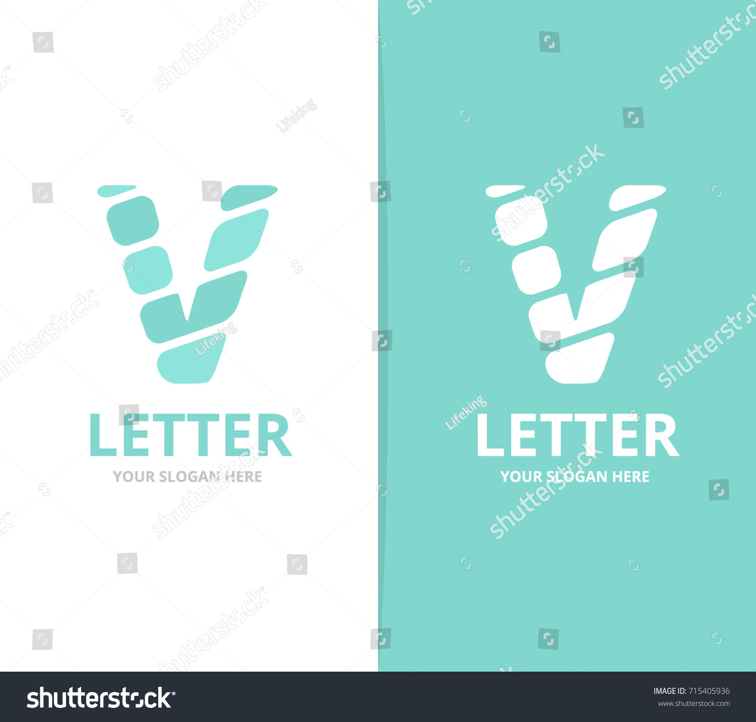 Unique Vector Letter V Logo Design Stock Vector (Royalty Free ...