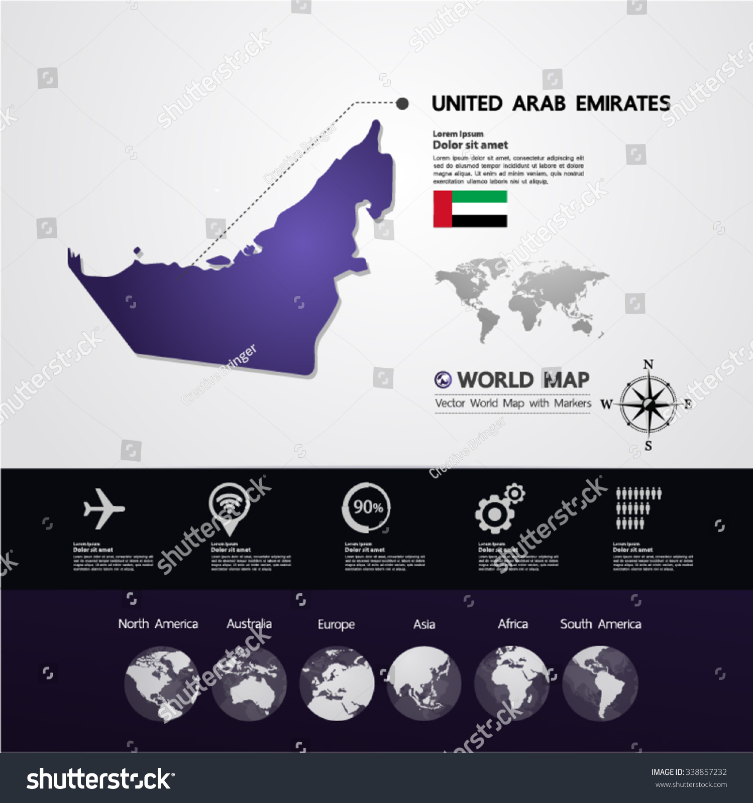 United Arab Emirates Map Vector Illustration Stock Vector (Royalty Free ...