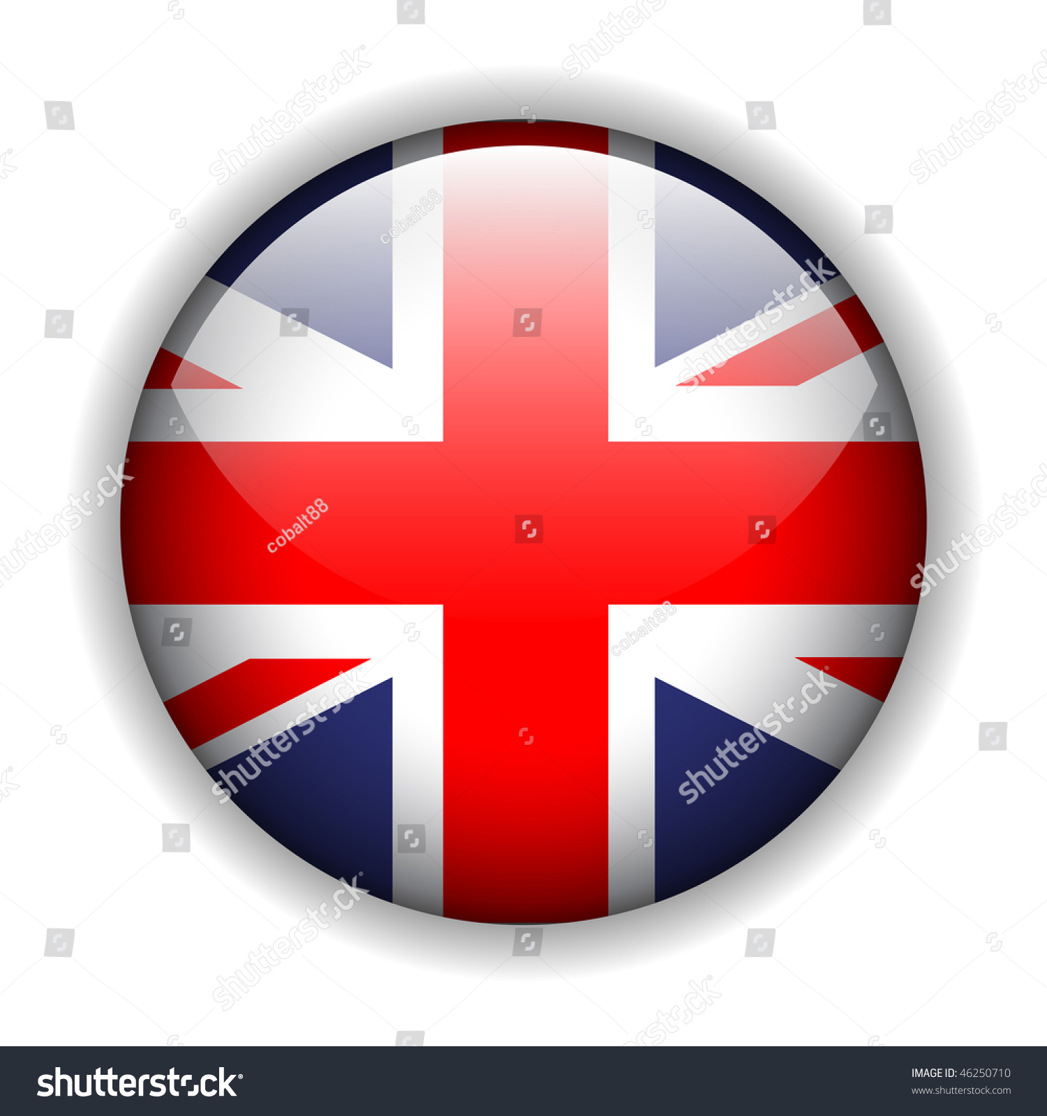 United Kingdom Uk Flag Button Vector Stock Vector (Royalty Free) 46250710