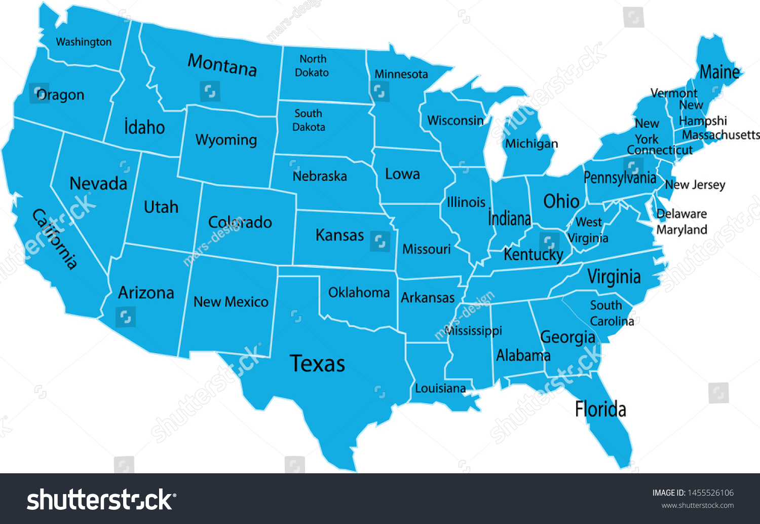 United States Map Vector Illustration Cities Stock Vector (Royalty Free ...