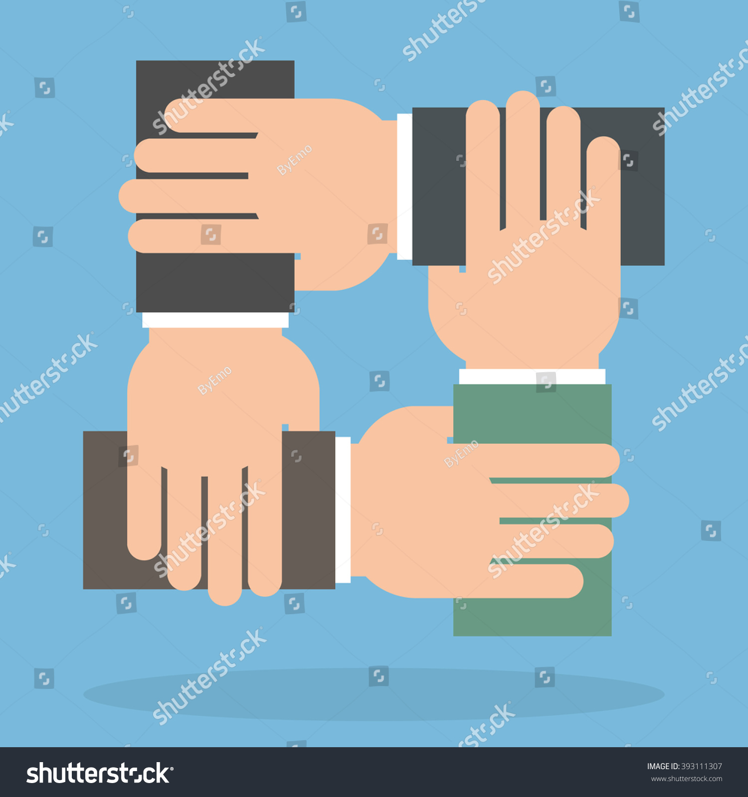 Unity Teamwork Icon Concept Flat Style: vector de stock (libre de ...