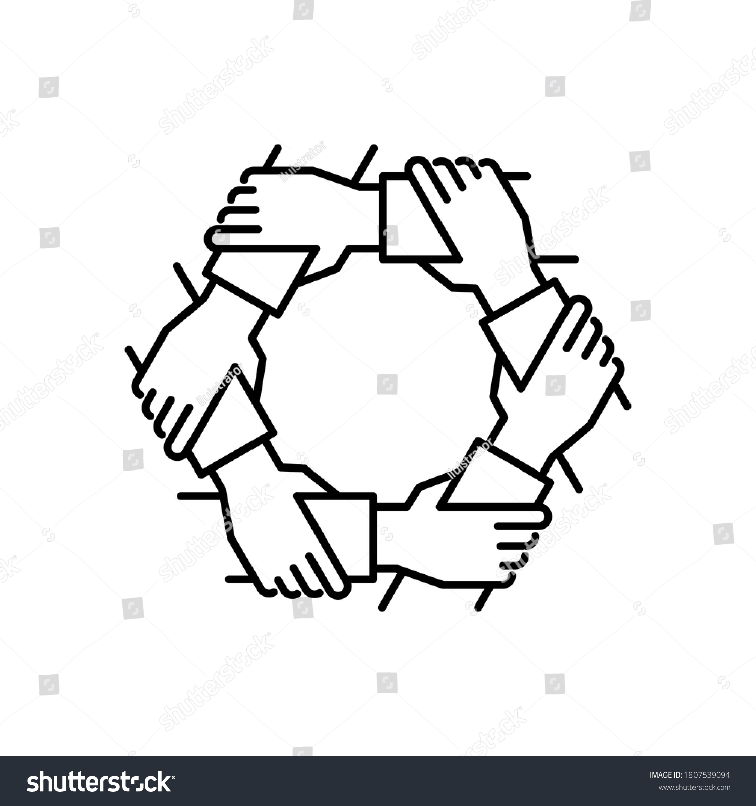 Unity Teamwork Icon Togetherness Cooperation Concept Stock Vector