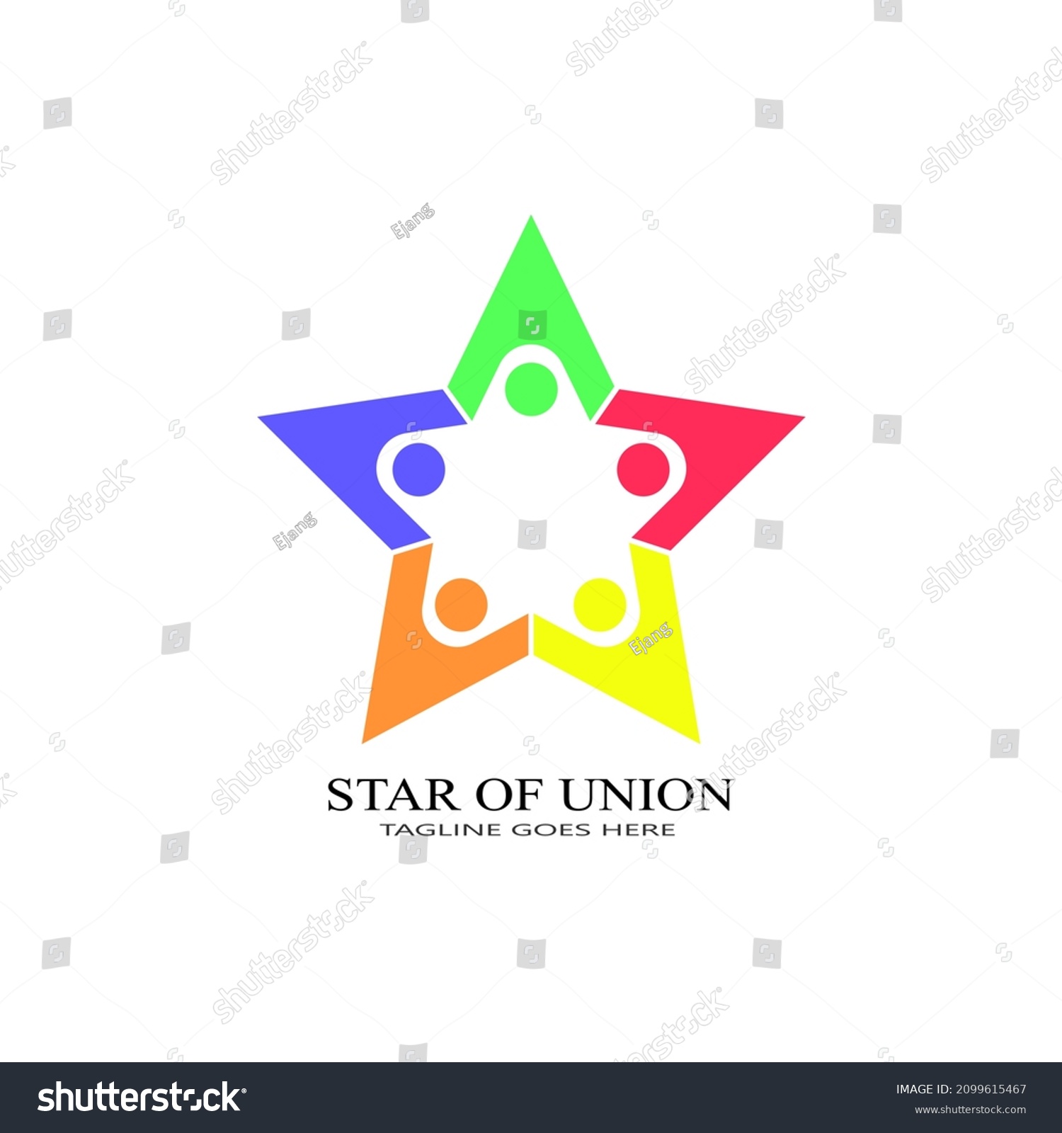 Vektor Stok Unity Concept People Logo Element Star (Tanpa Royalti ...