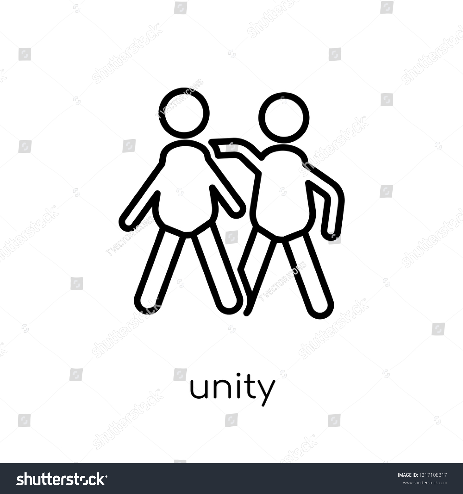 Unity Icon Trendy Modern Flat Linear Stock Vector (Royalty Free ...