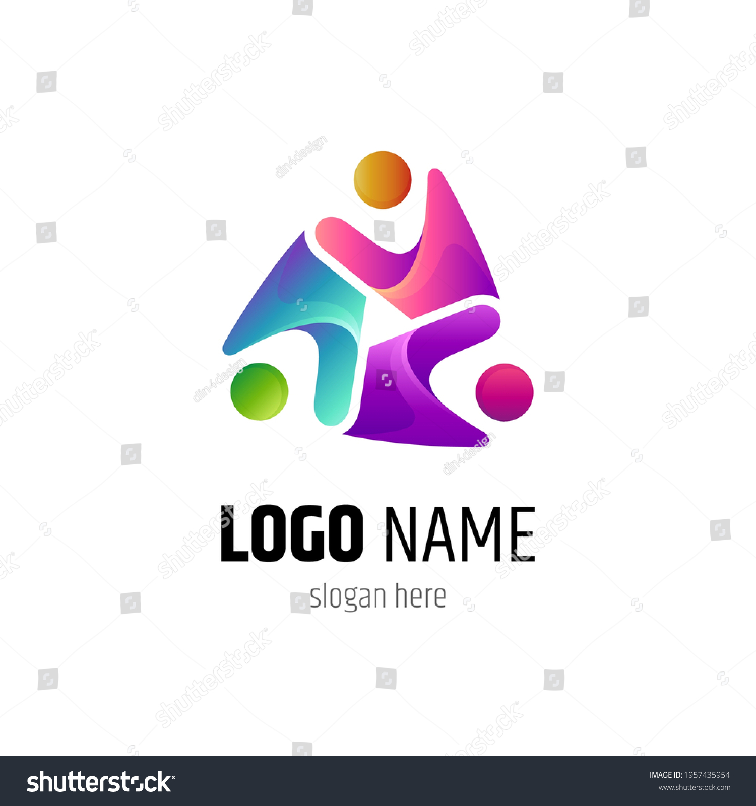 Unity Logo Template Multiple Color Ready Stock Vector (Royalty Free ...