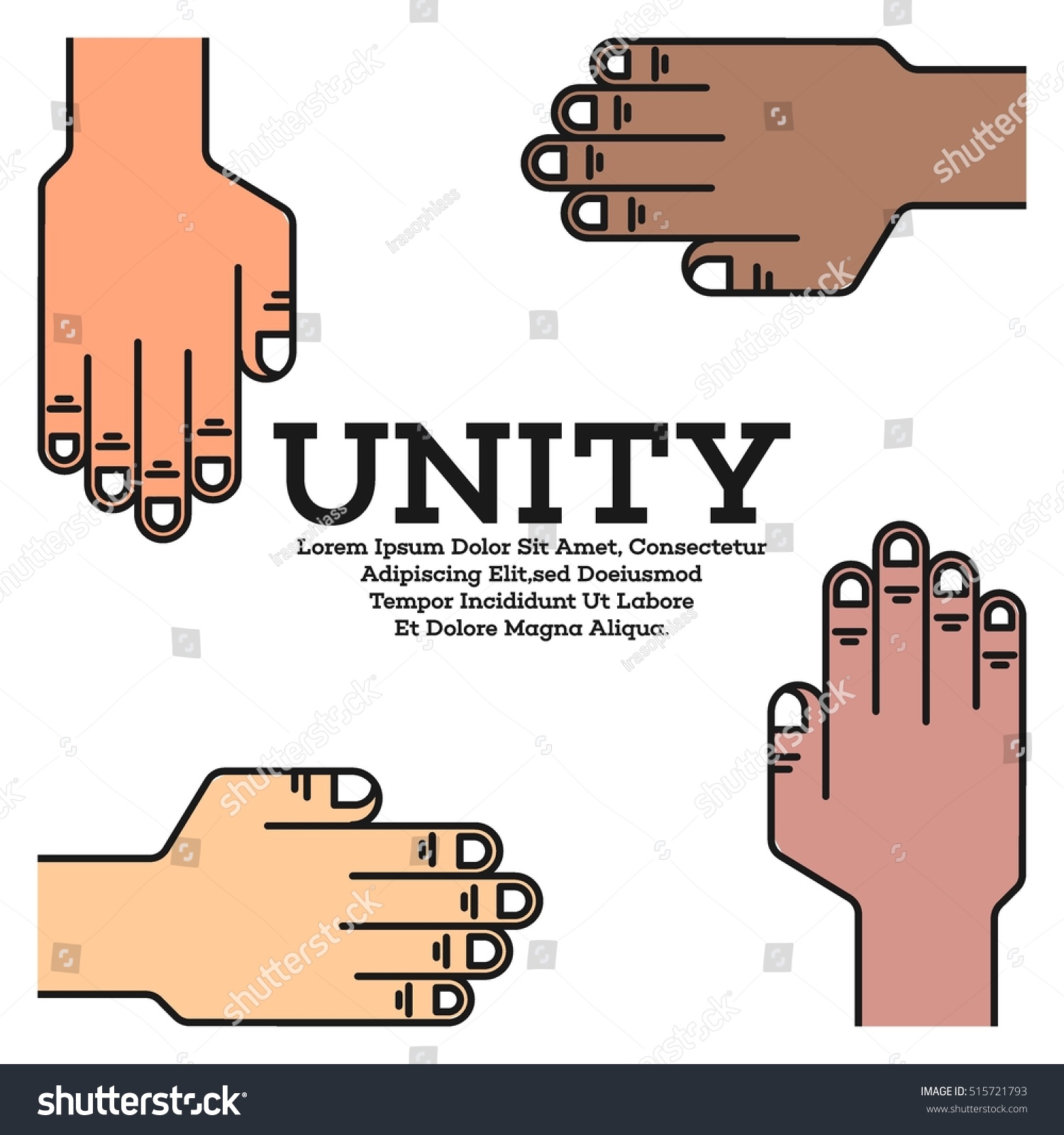 Unity Race Equality Poster Campaign: стоковая векторная графика (без ...
