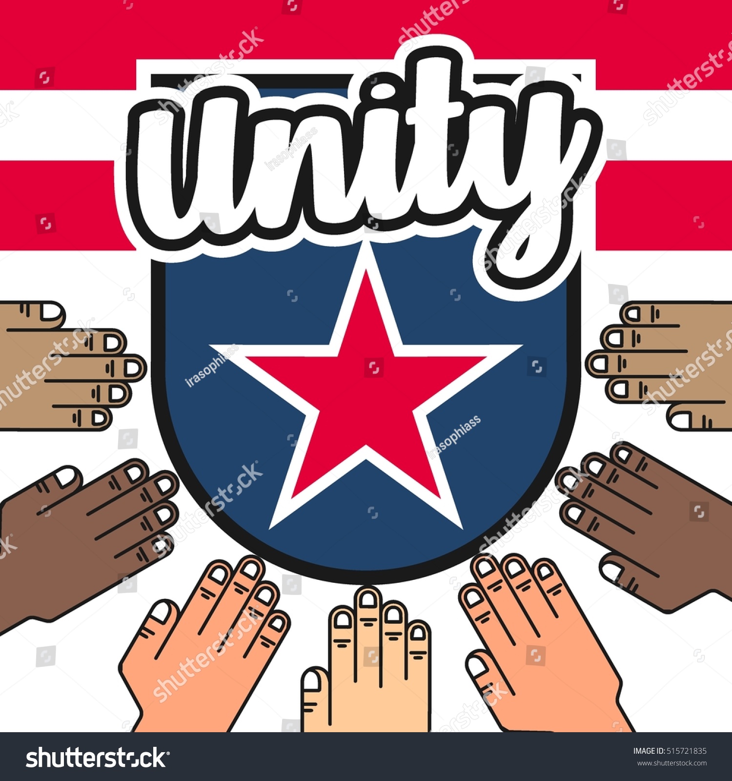 Vektor Stok Unity Race Equality Poster Campaign (Tanpa Royalti ...