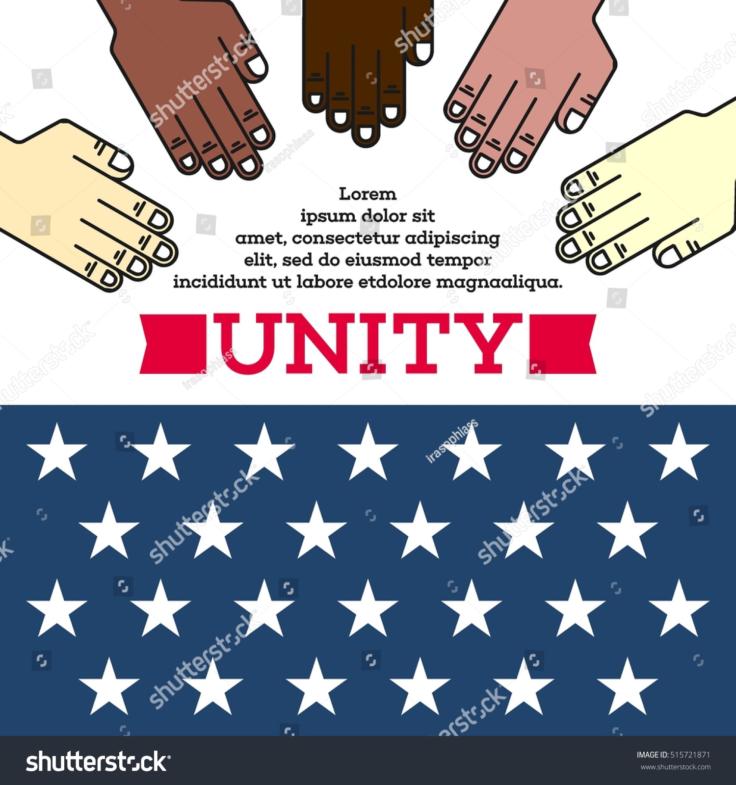 Unity Race Equality Poster Campaign Stock Vector (Royalty Free) 515721871